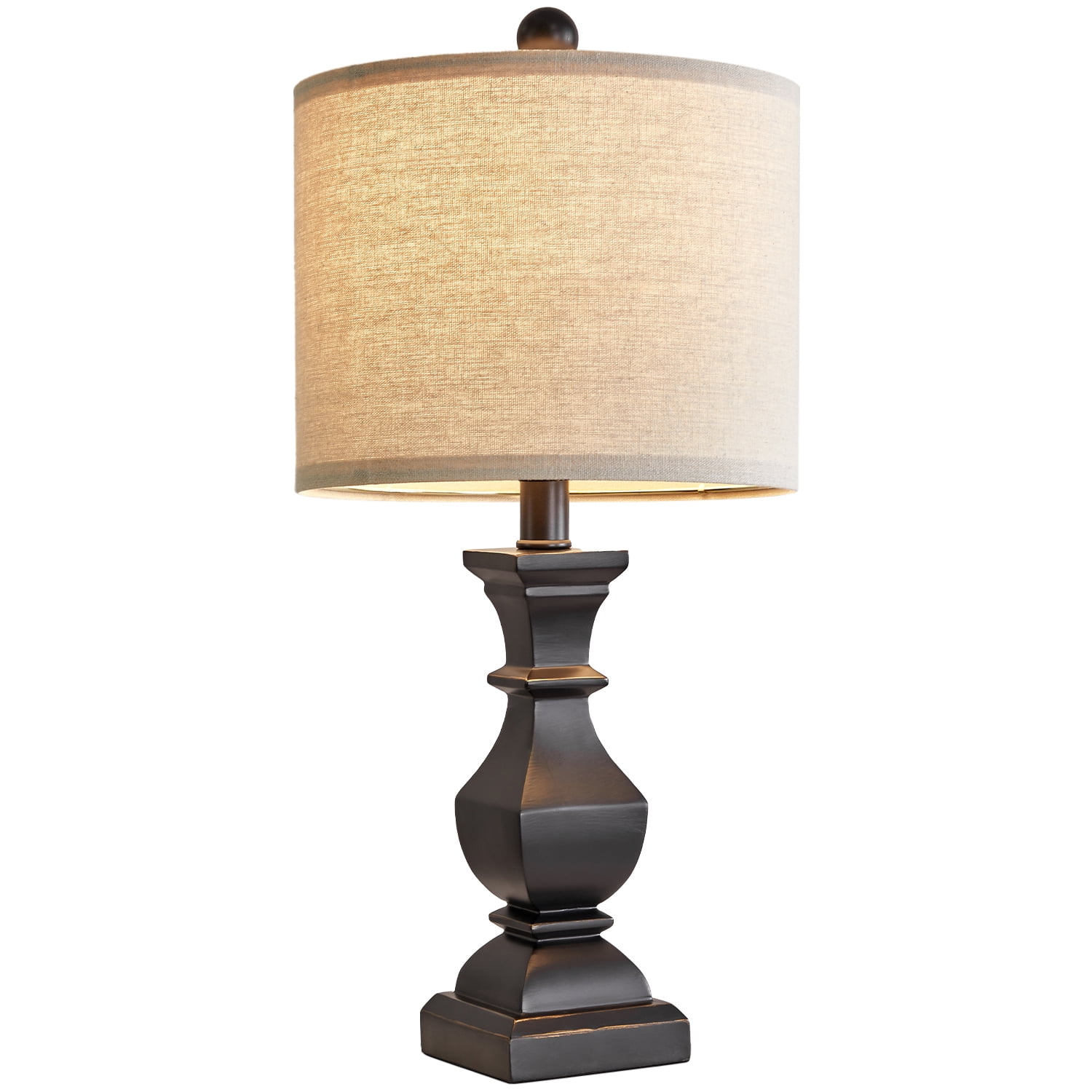 Oneach Farmhouse Black Table Lamp for Living Room Bedroom 20.5" Retro ...