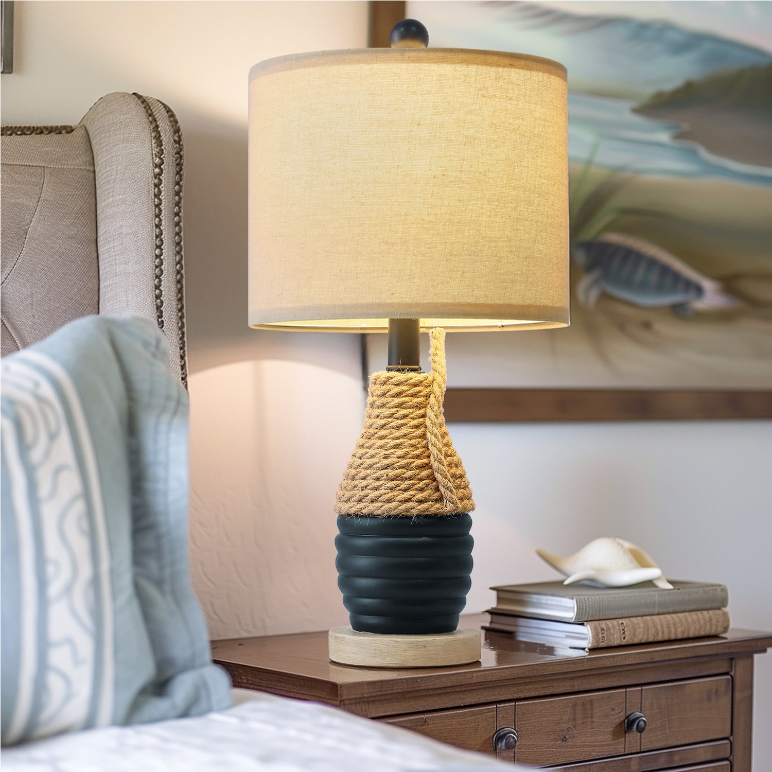 Free Shipping! Oneach Farmhouse Table Lamp for Living Room Bedroom 20 ...