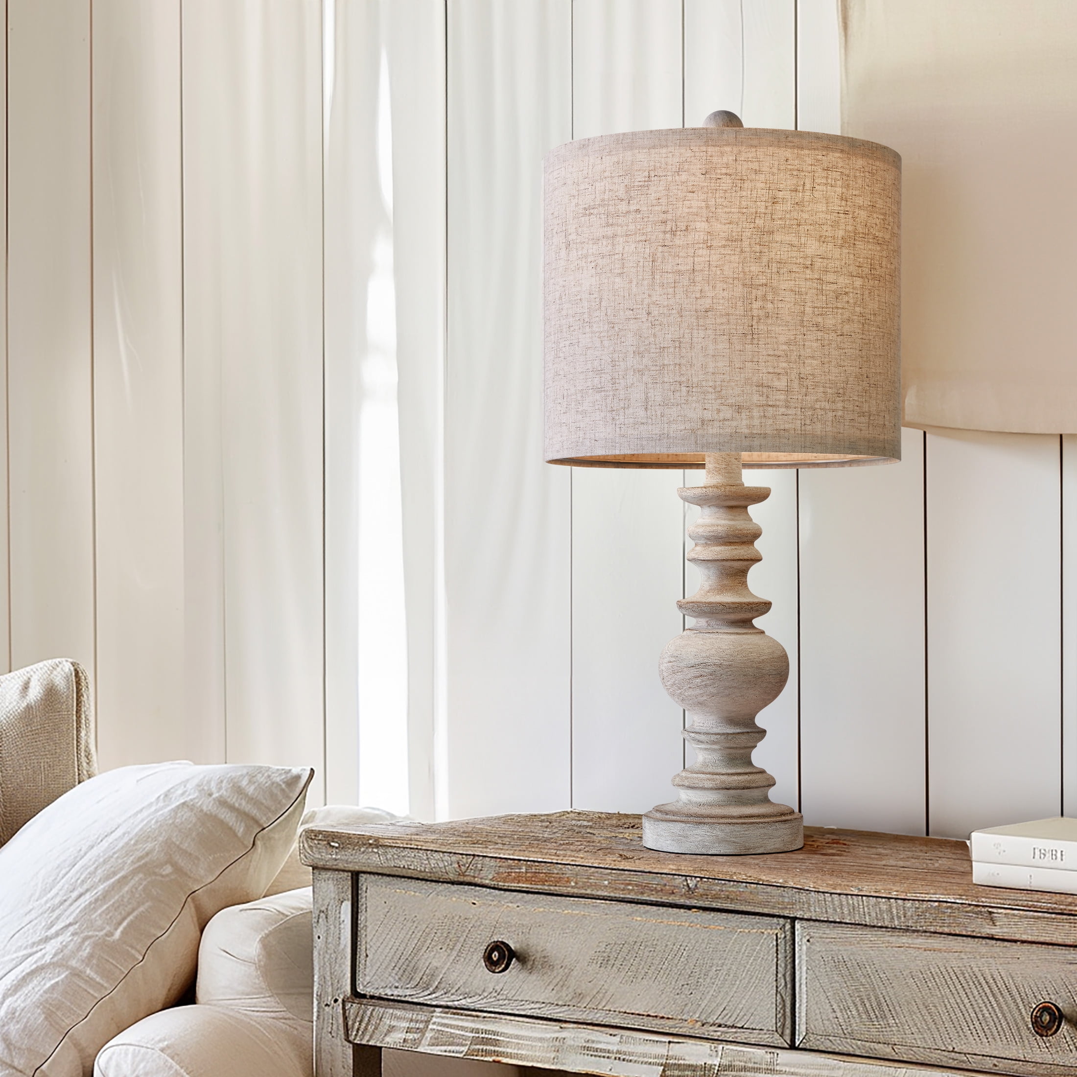 Oneach Farmhouse Table Lamp for Living Room Bedroom 20" Retro ...