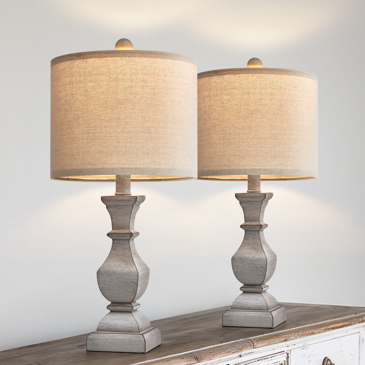 Oneach Farmhouse Table Lamps Set of 2 for Living Room Bedroom 20.5 ...