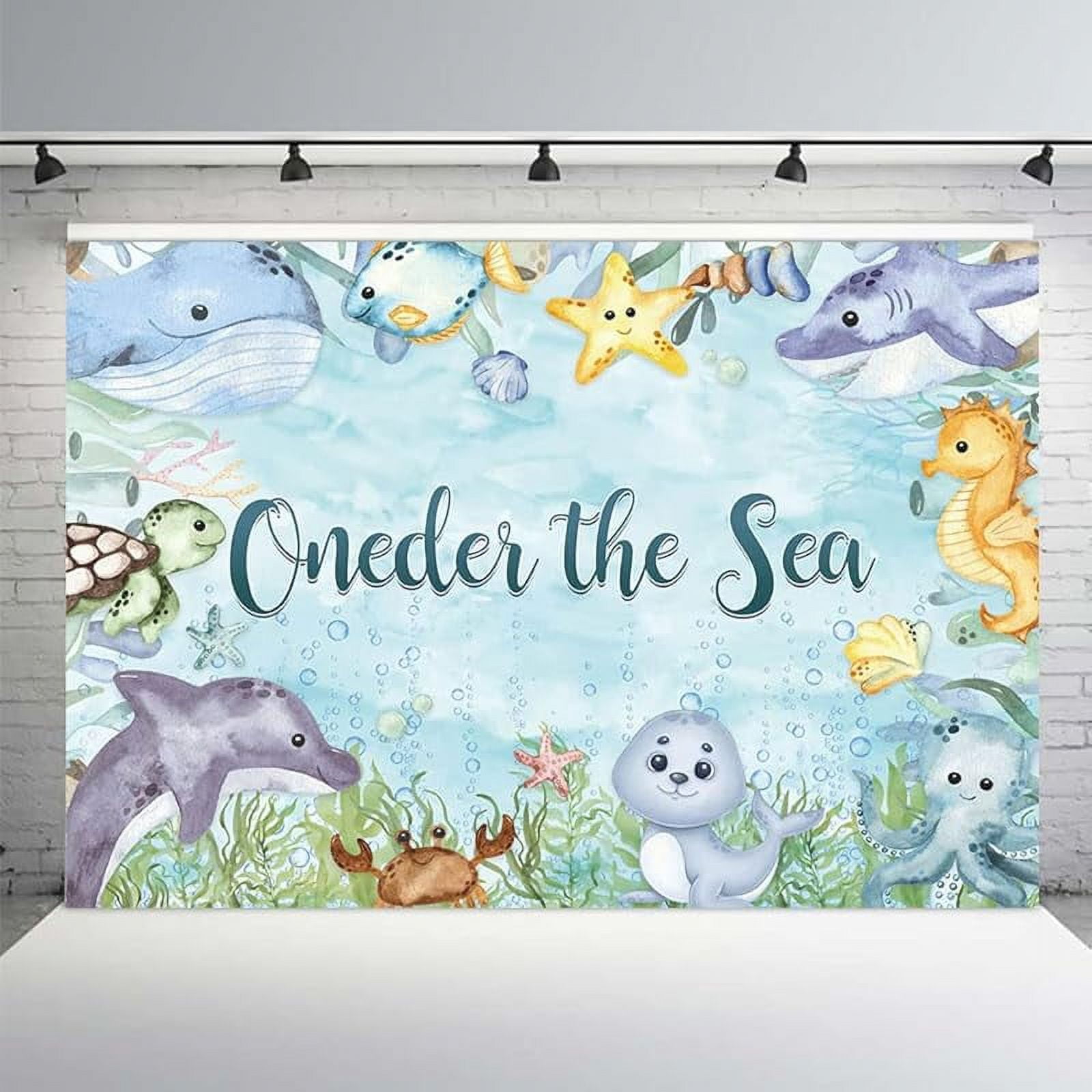 Oneder The Sea First Birthday Backdrop Under The Sea Happy Birthday ...