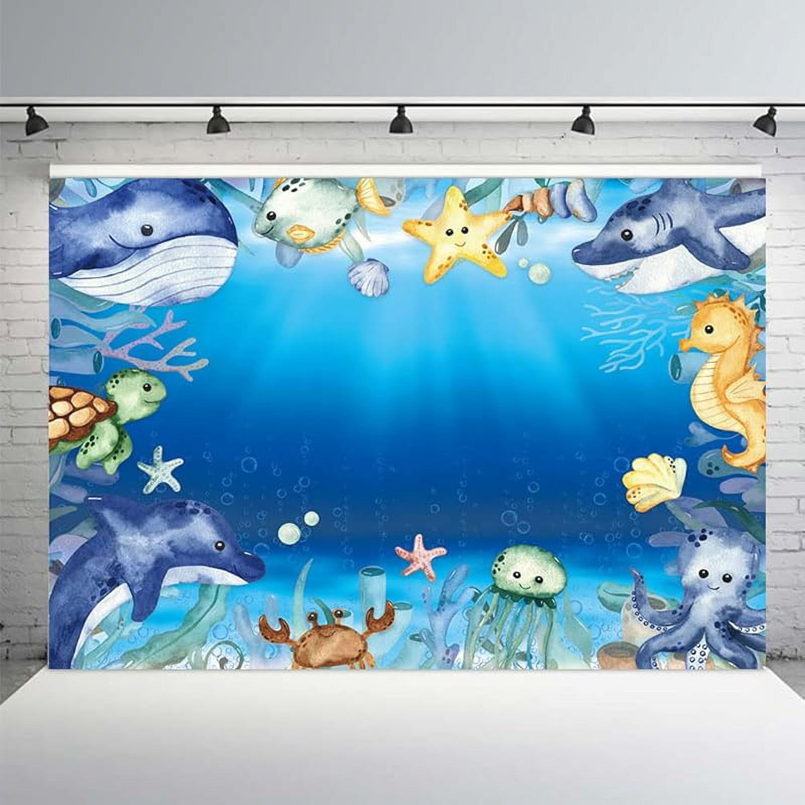 Oneder The Sea First Birthday Backdrop Under The Sea Happy Birthday ...