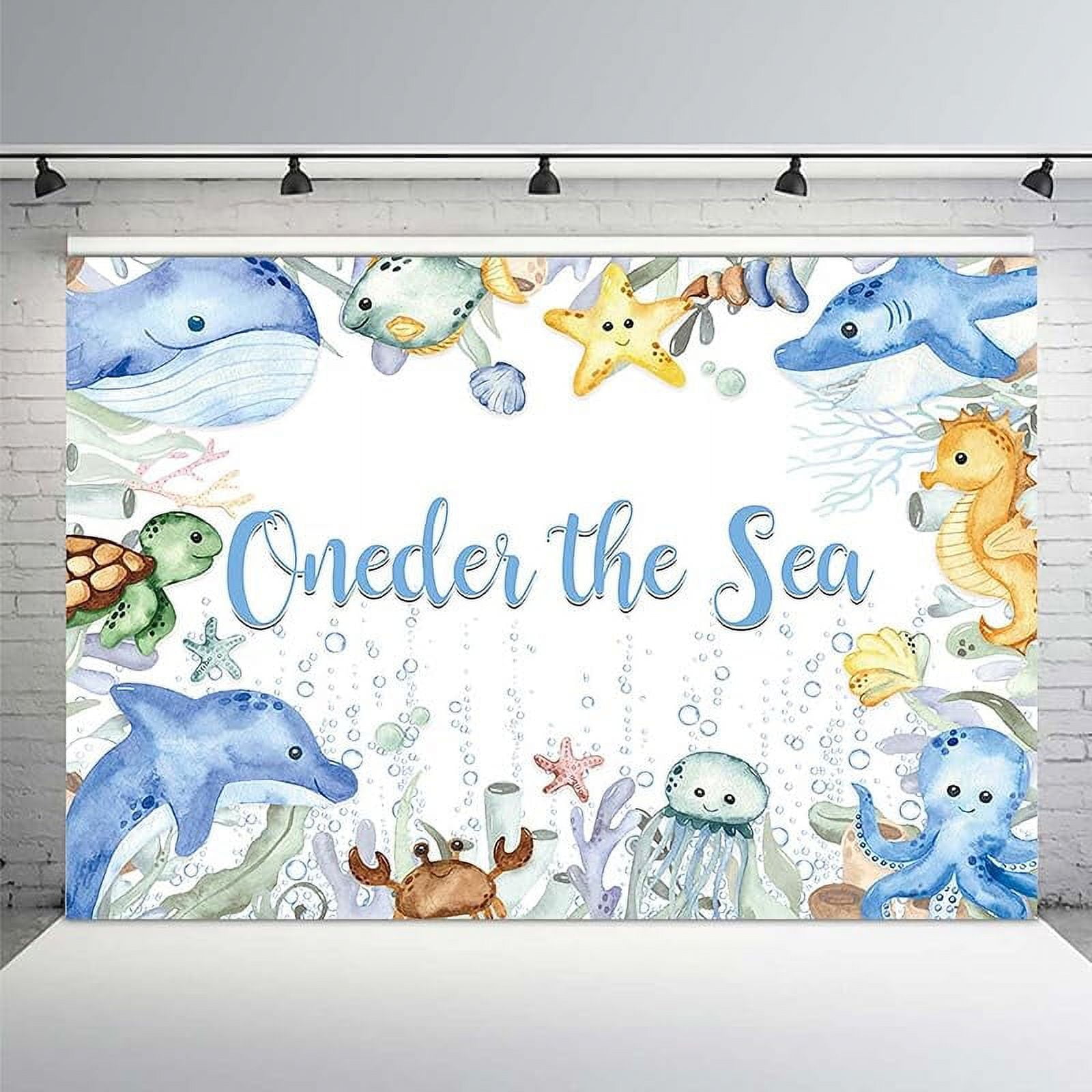 Oneder The Sea First Birthday Backdrop Under The Sea Happy Birthday ...
