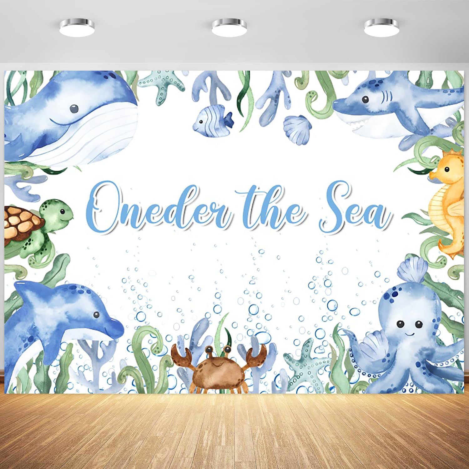 Oneder The Sea First Birthday Backdrop Undersea Happy Birthday ...