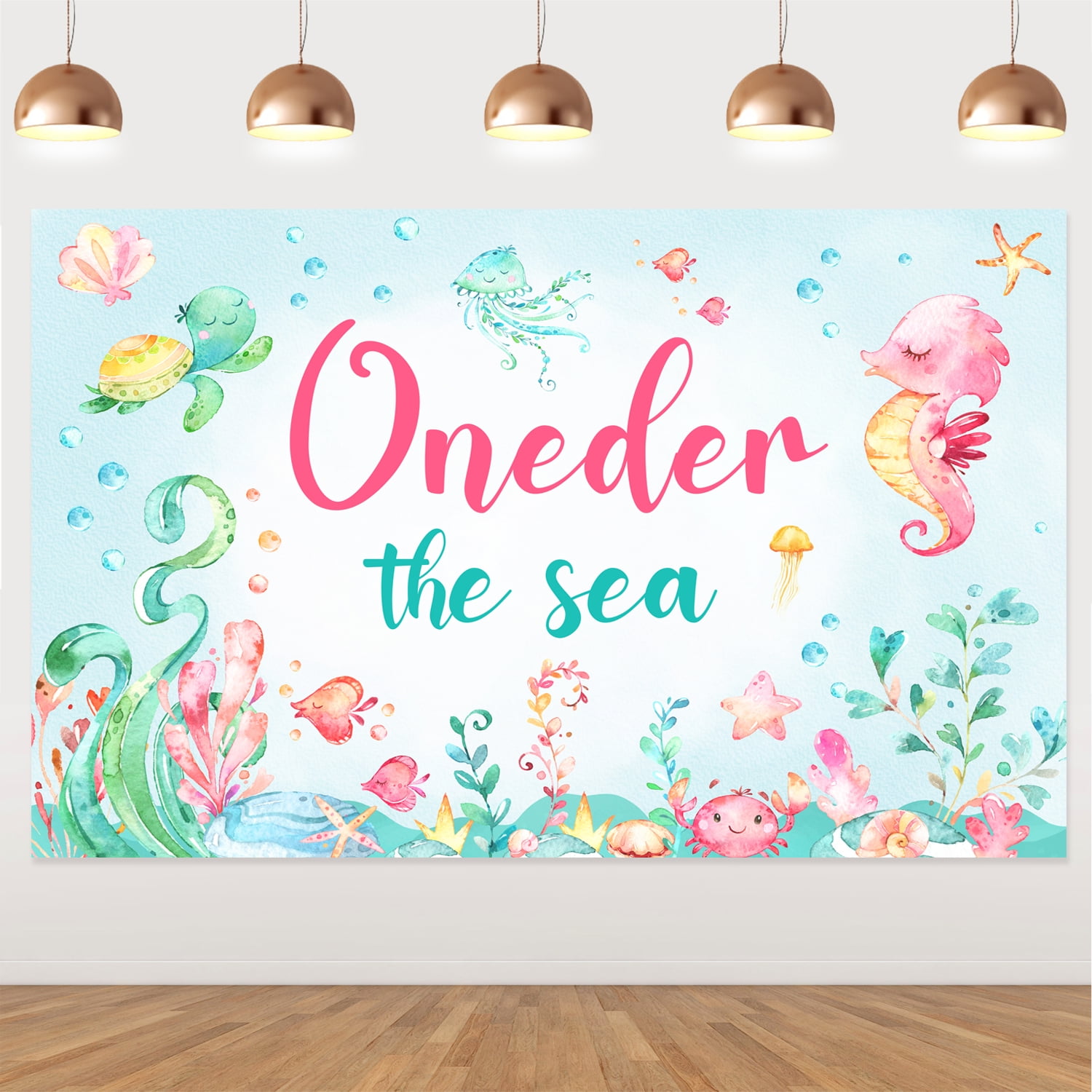 Oneder the Sea 1st Birthday Girl Backdrop Decorations, Oneder the Sea ...