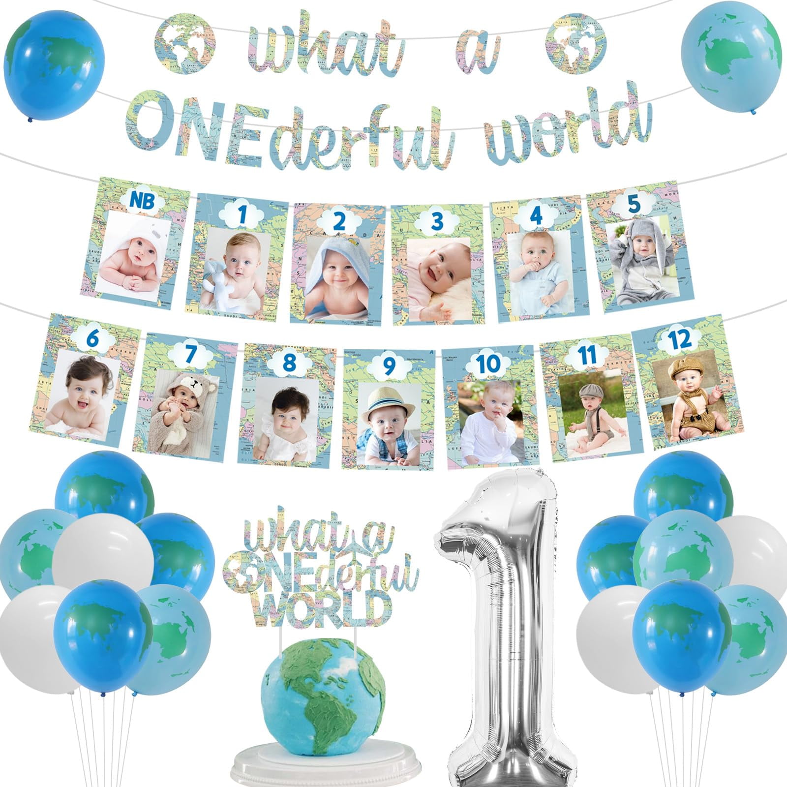 What a Onederful CORNET World 1st Birthday Decorations for Travel ...