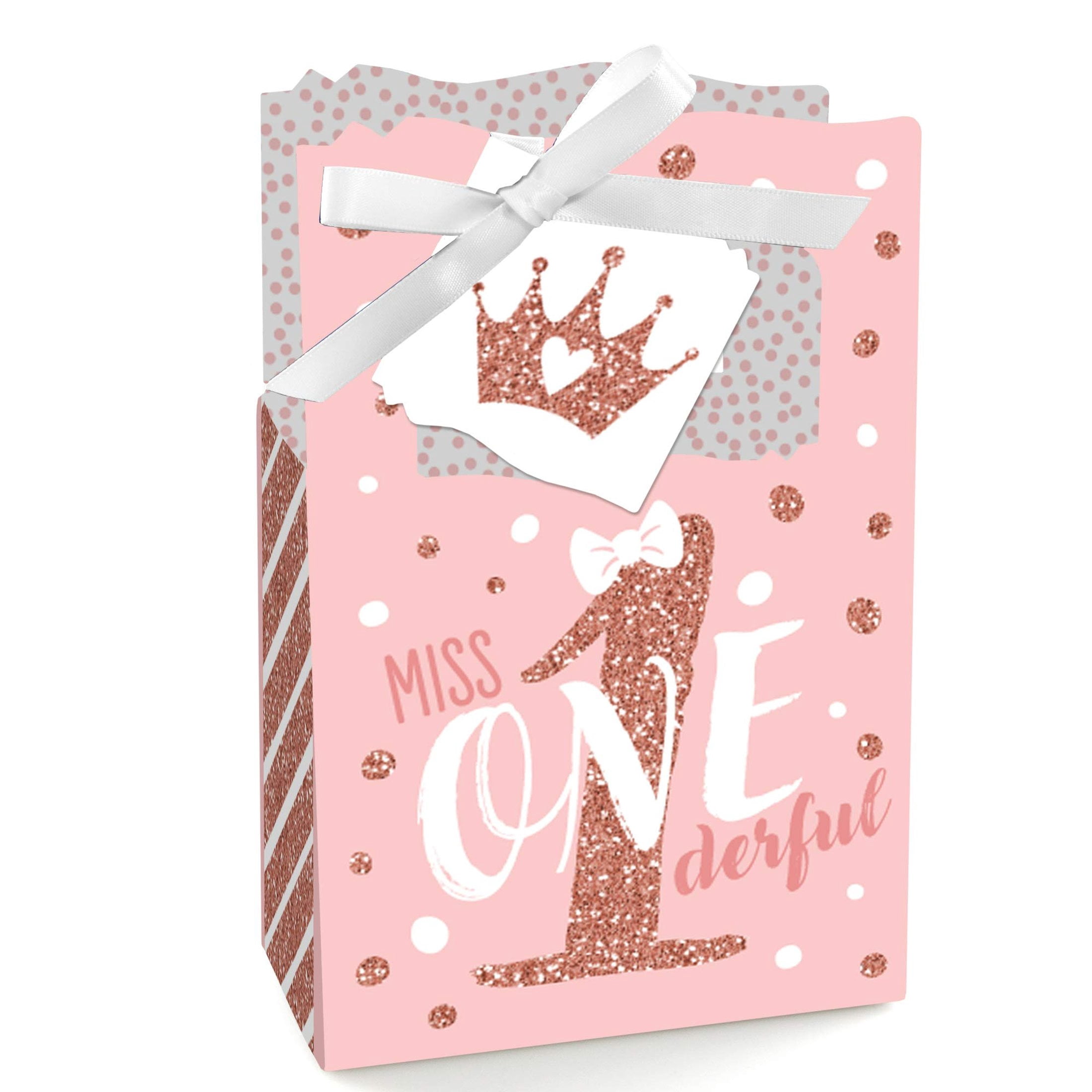 Onederful Celebration Party Favor Boxes for Little Girls - Set of 12 ...