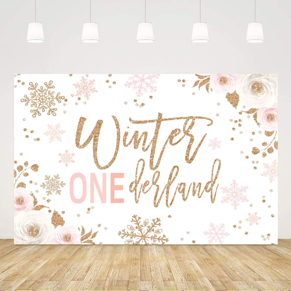 Onederland Backdrop for Girls 7x5ft First Birthday Sliver Snowflake ...