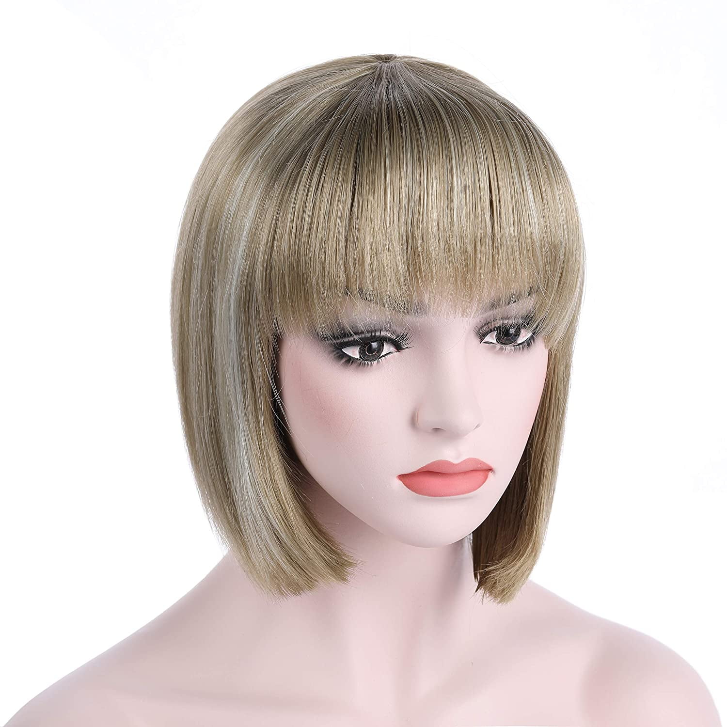 Onedor 10" Short Straight Hair Flapper Cosplay Costume Bob Wig (24H613A ...