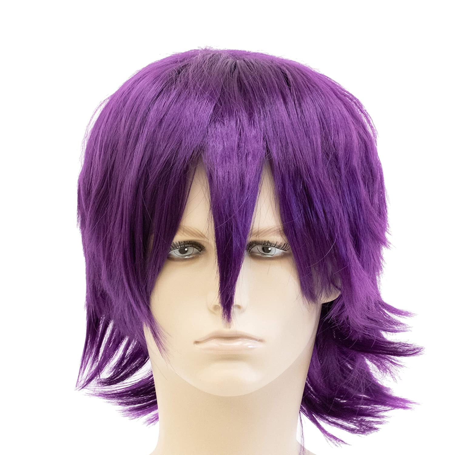 Onedor 12 Inch Short Straight Men Hair Wig Colored Cosplay Wig Heat ...