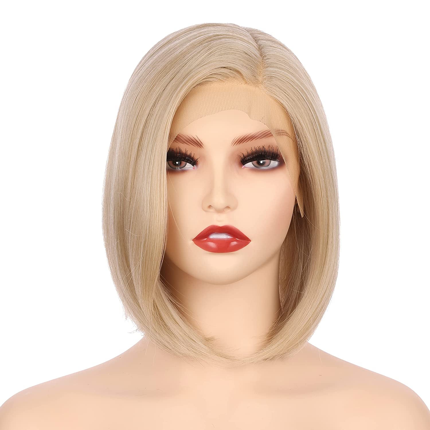 Onedor 12 Inch Side Part Lace Front Straight Bob Wig (M6182) - Walmart.com