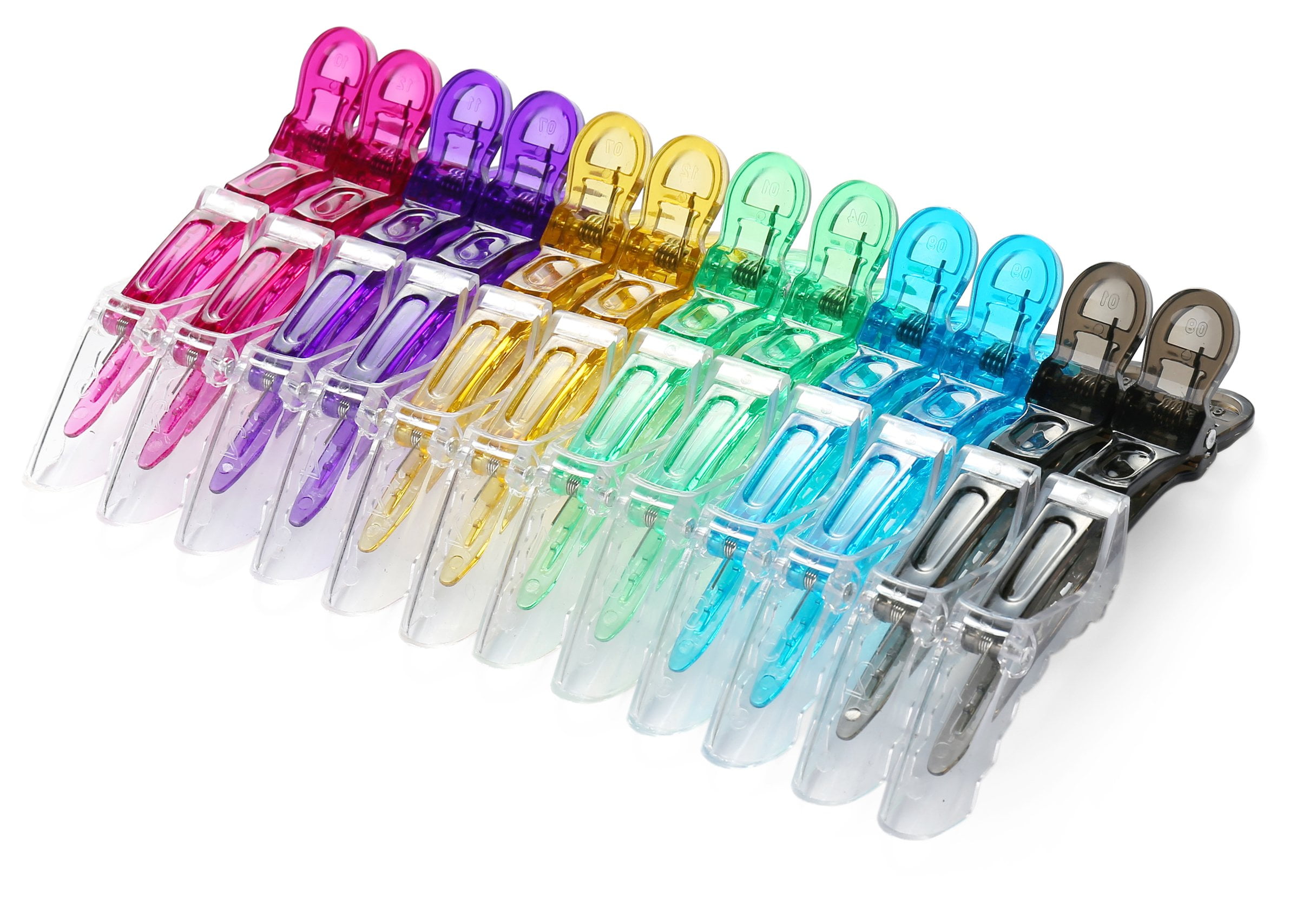 Onedor 12pcs Transparent Unisex Salon Alligator Hair Clips - Pro ...