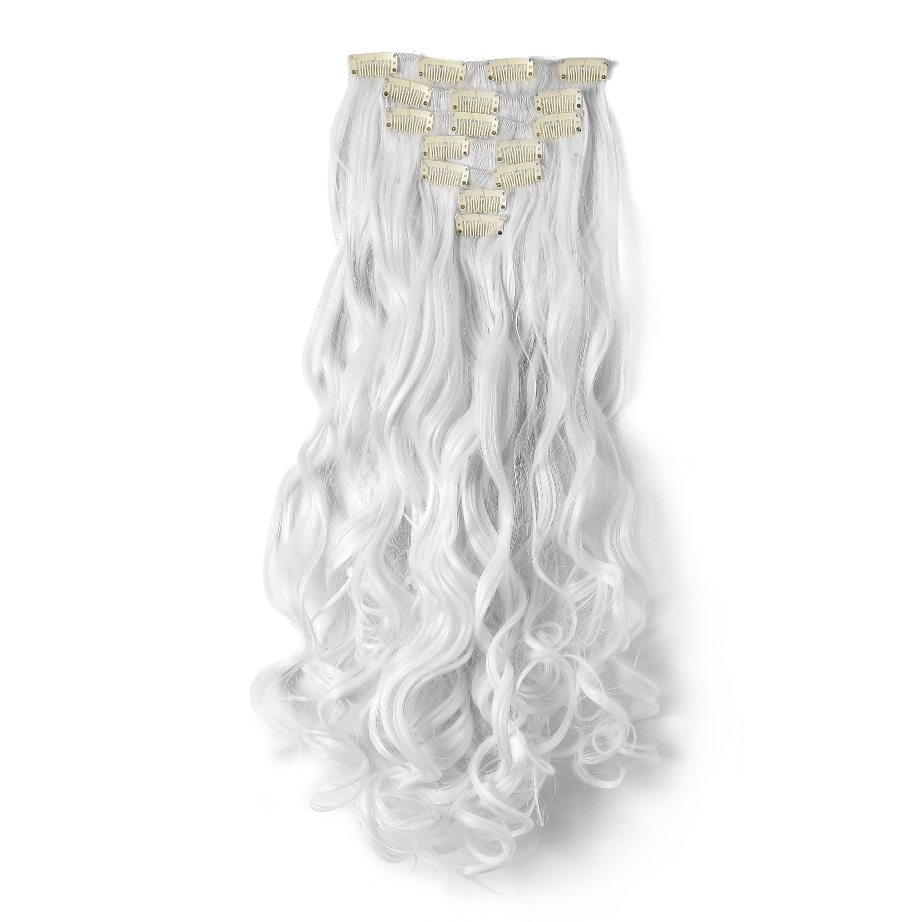 Onedor 20" Curly Full Head Clip in Synthetic Hair Extensions 7pcs 140g ...