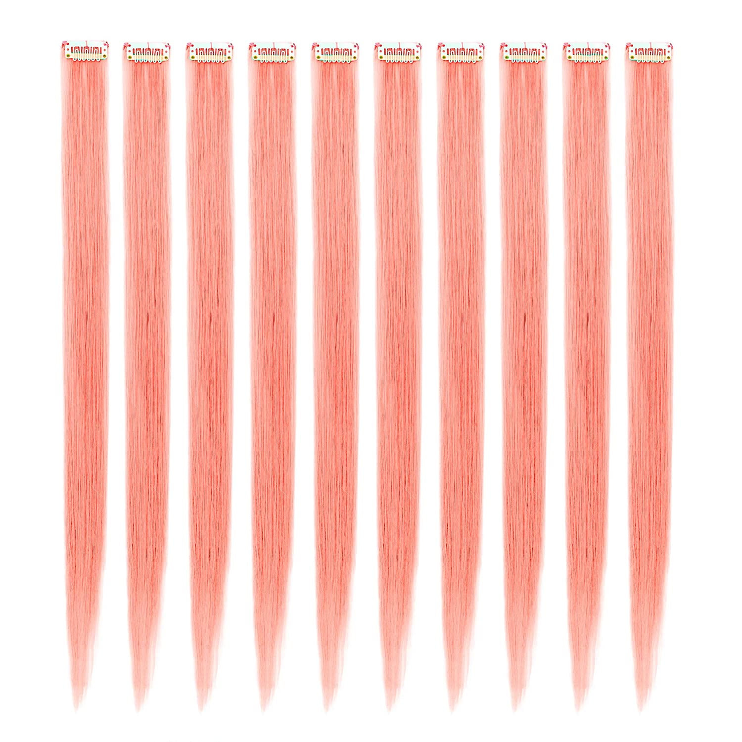 Onedor 23 Inch Colored Party Highlights Straight Hair Clip Extensions ...