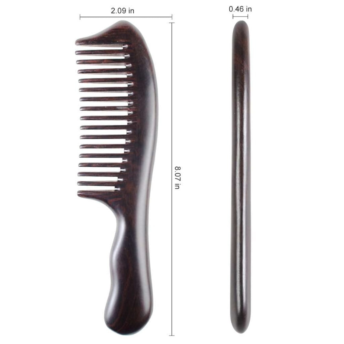Onedor Handmade 100% Natural Black Sandalwood Hair Combs - Anti-Static ...