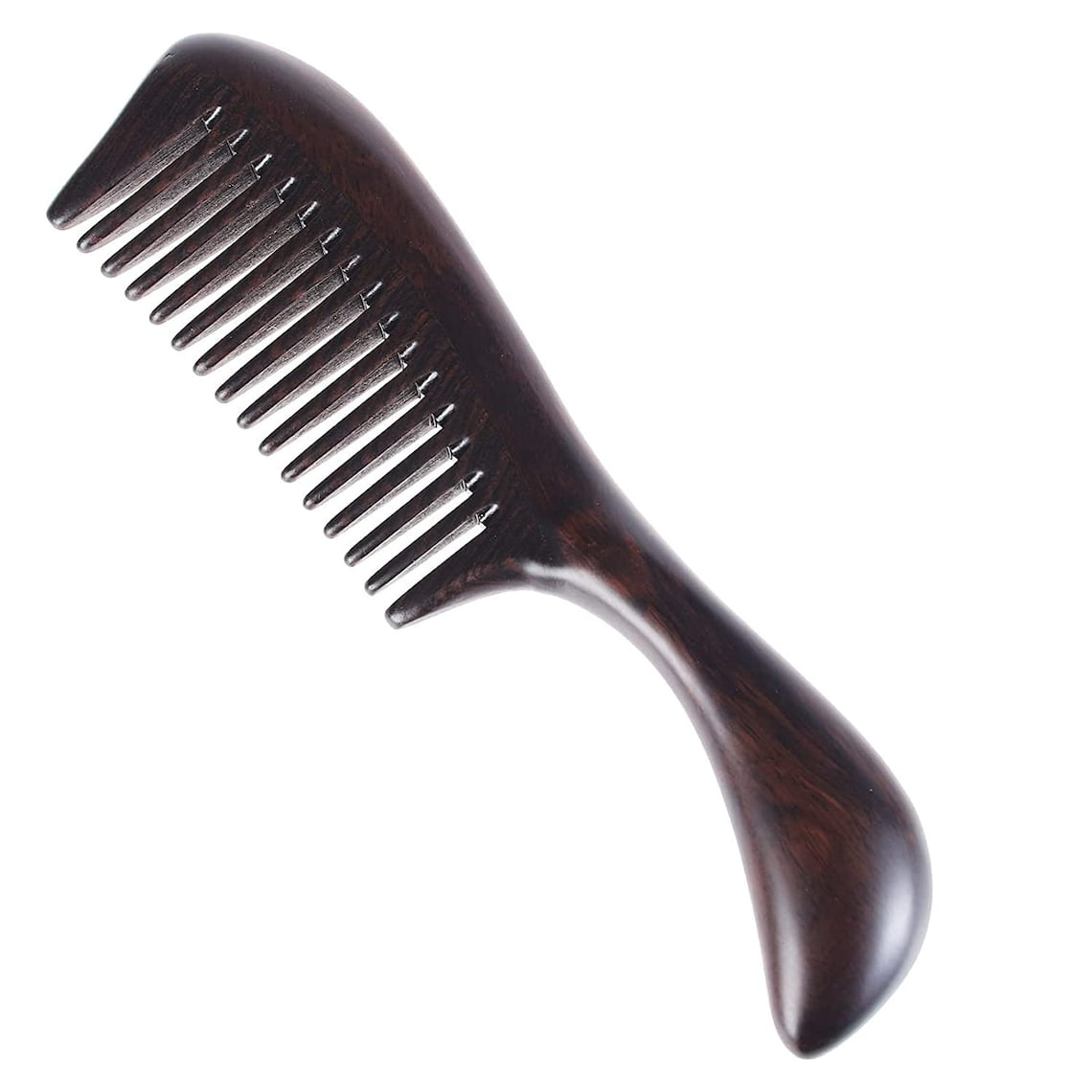 Onedor Handmade 100% Natural Black Sandalwood Wide Tooth Hair Combs - Anti-Static Hair Detangler ...