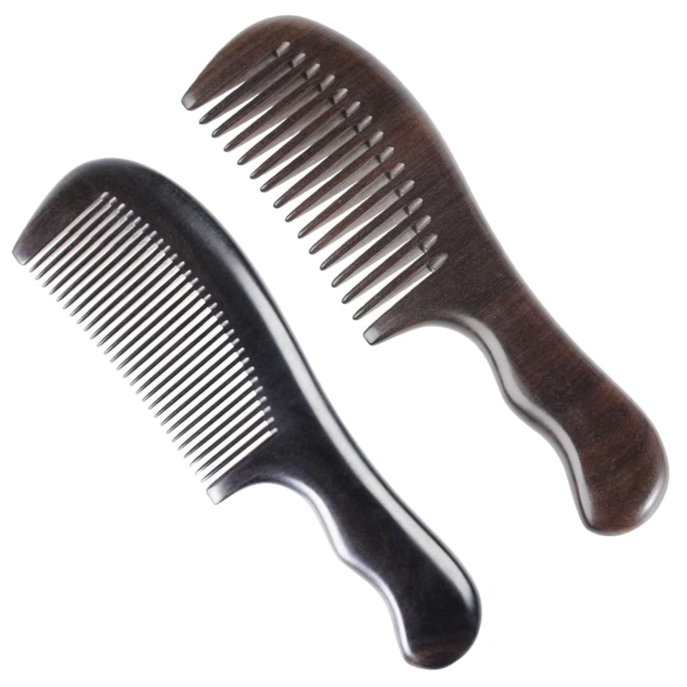 Onedor Handmade 100% Natural Chacate Preto Wood Hair Combs - Anti ...
