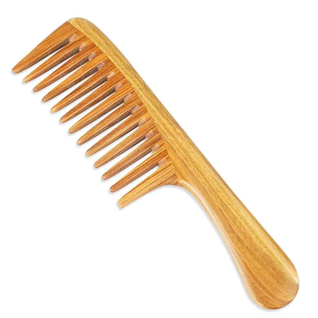 Onedor Handmade 100% Natural Green Sandalwood Hair Combs Anti-Static ...