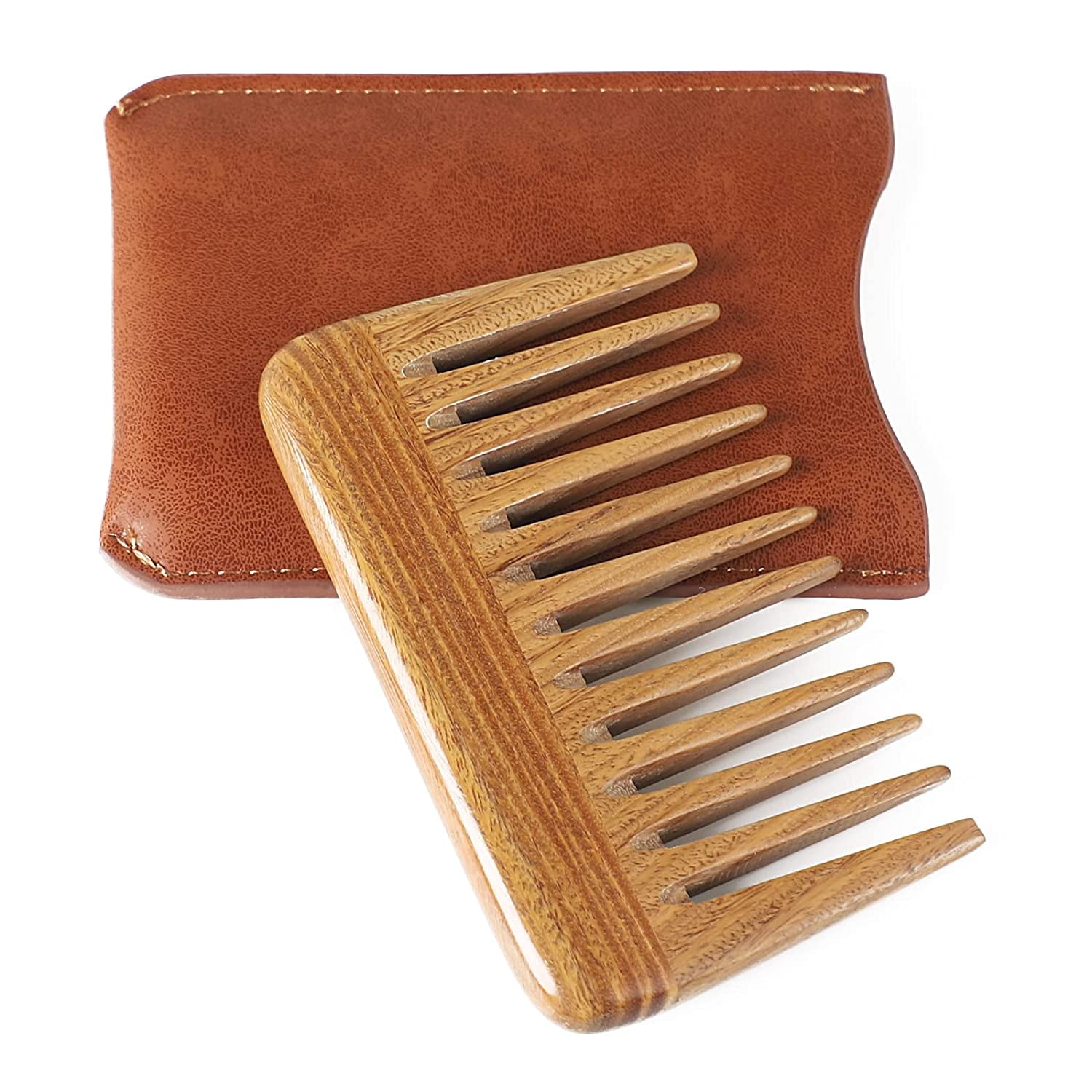Onedor Handmade Detangling Comb - 100% Natural Green Sandalwood, Anti-Static, Extra Wide Tooth ...