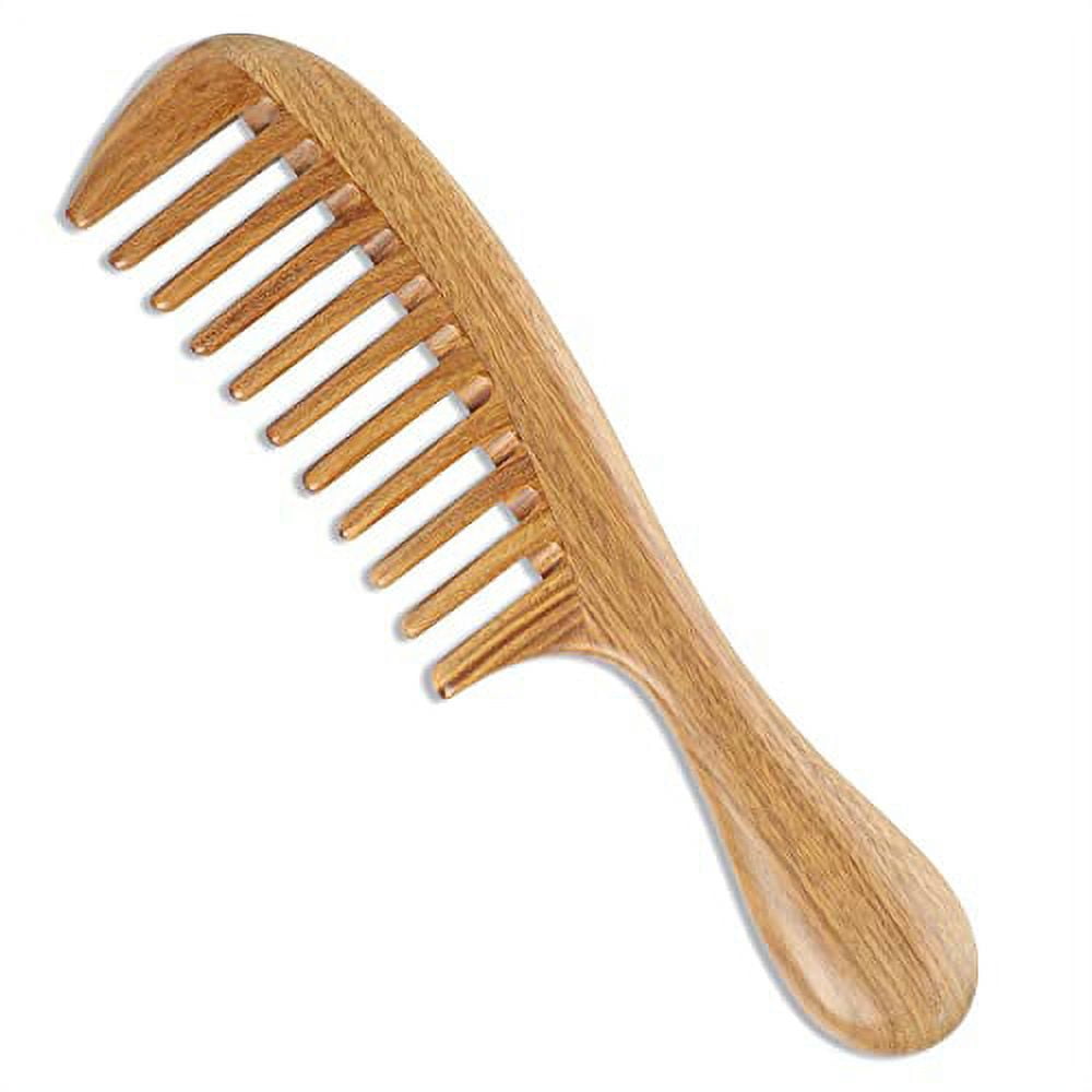 Onedor Handmade 100% Natural Green Sandalwood Hair Combs - Anti-Static ...