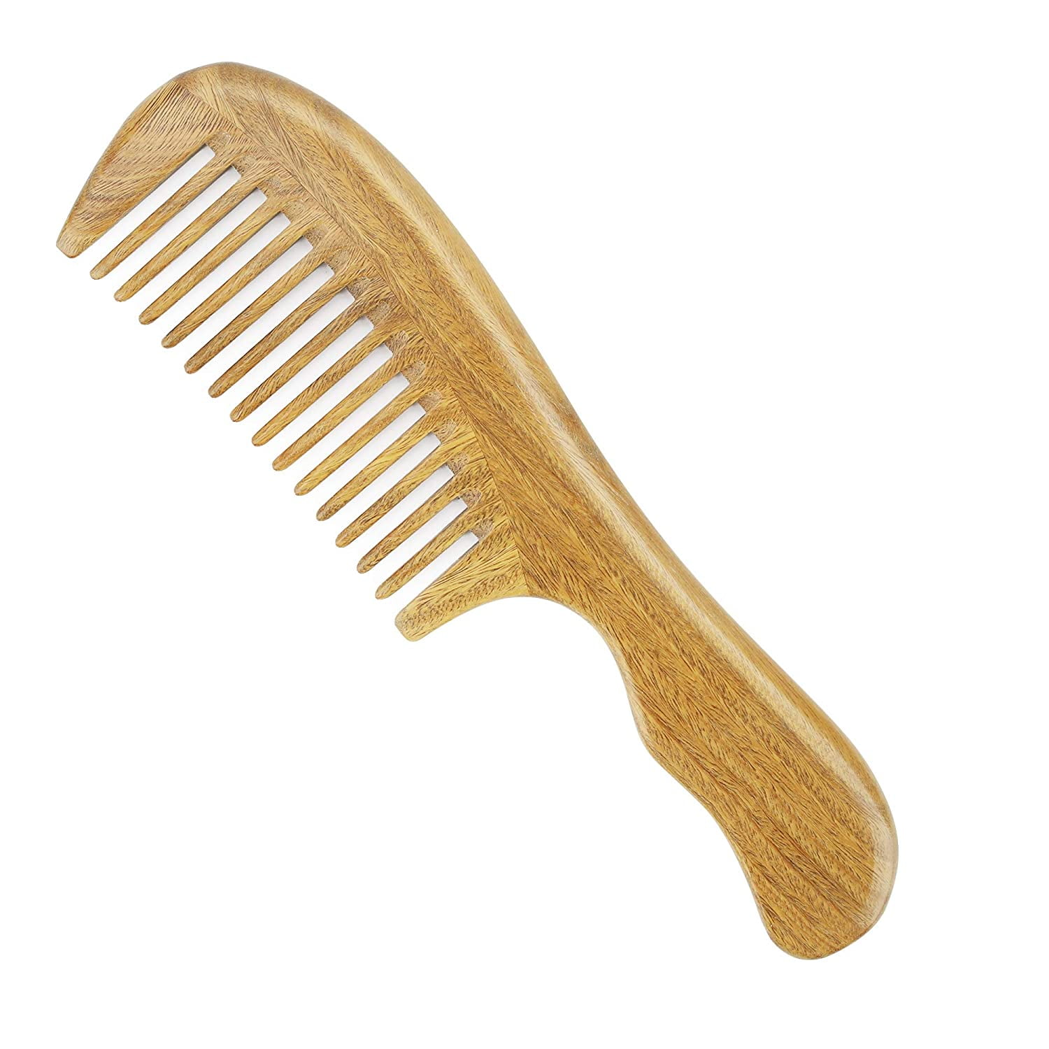 OneDor, Handmade Green Sandalwood Hair Comb, Wide Tooth, Anti-Static ...