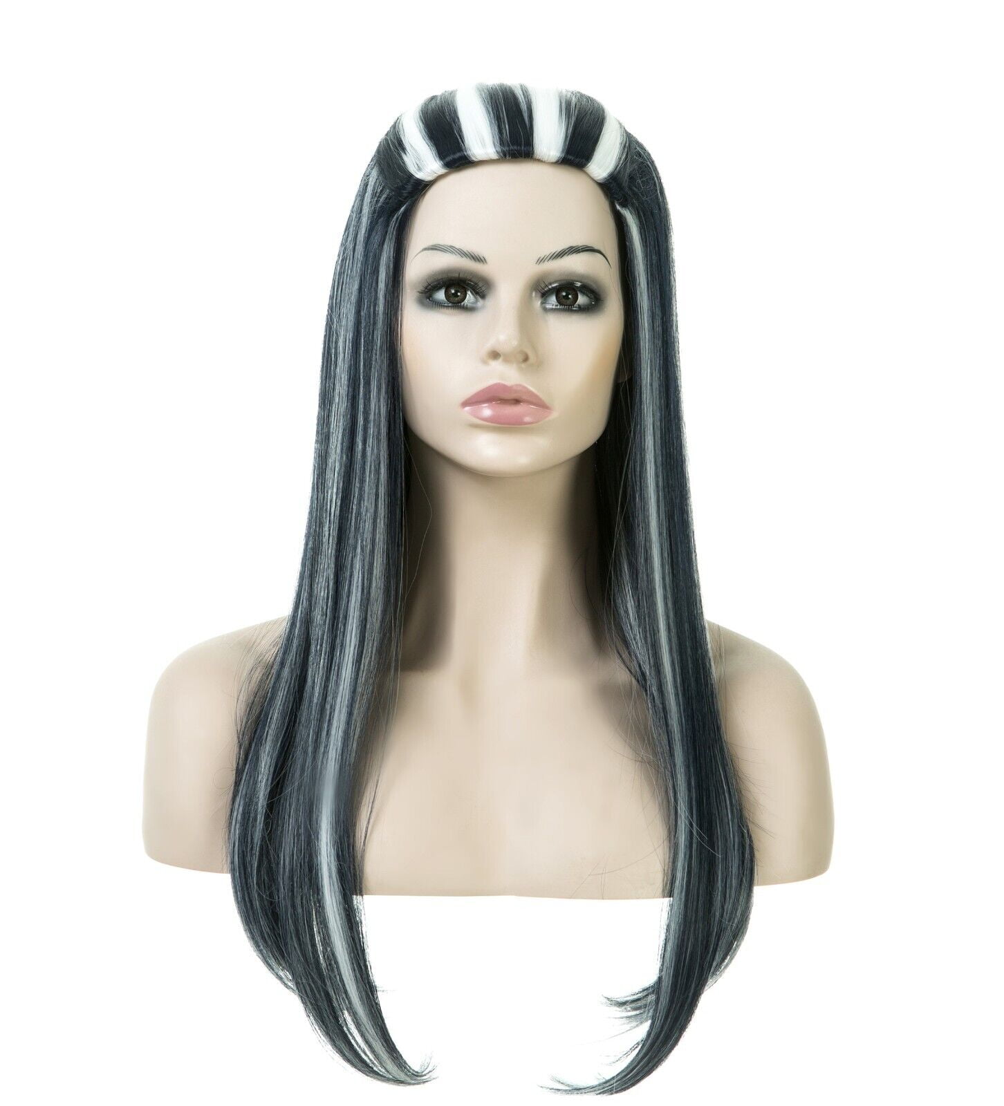 Onedor Monster High Frankie Stein Cosplay Wig Black and White Synthetic ...