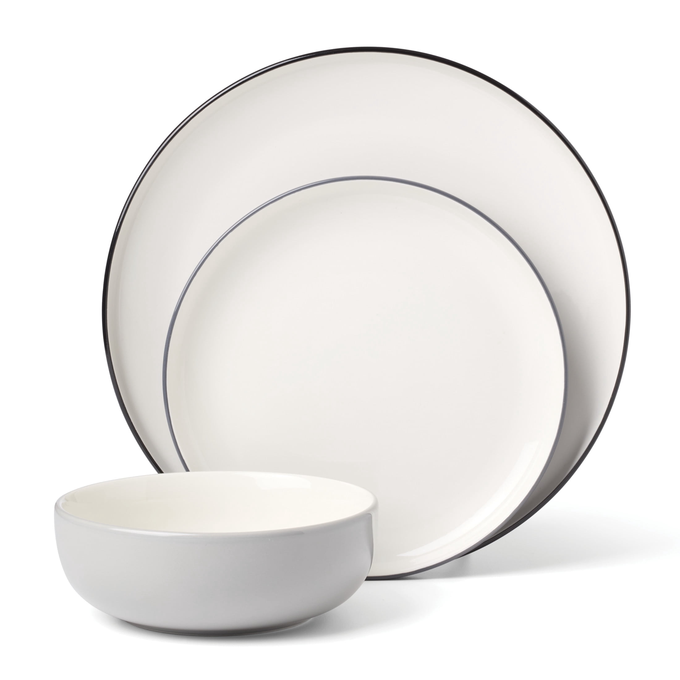 Oneida 24 Seven Colors Pumice 12-Piece Gray Porcelain Tableware Set ...