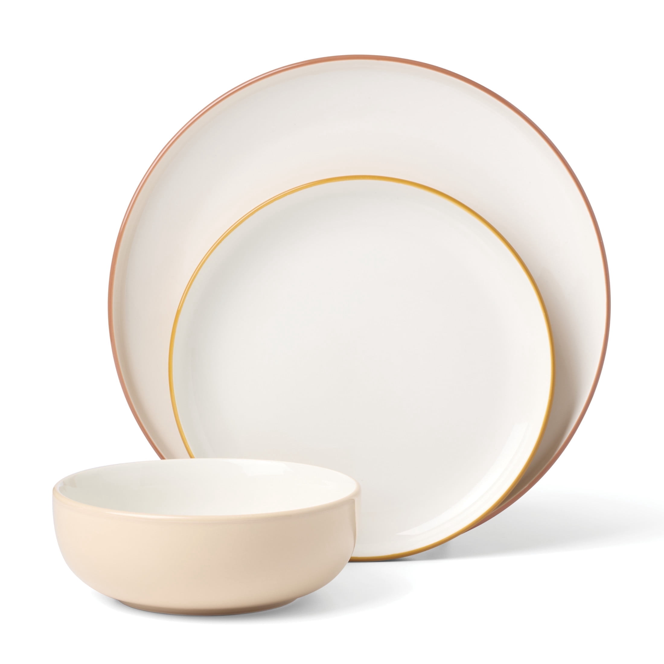 Oneida 24 Seven Colors Sunbaked 12-Piece Orange Porcelain Tableware Set ...