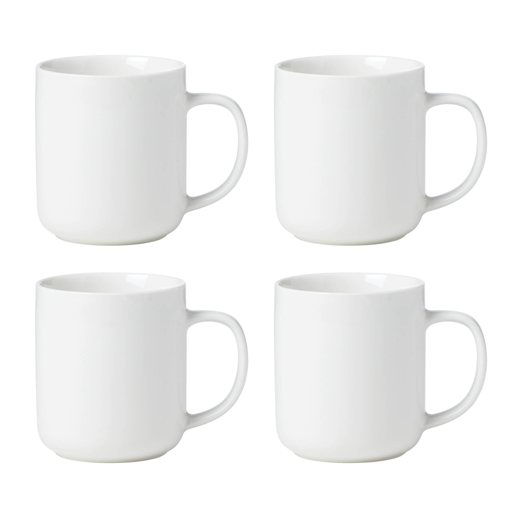 Oneida 24 Seven White 14 oz White Porcelain Mugs (Set of 4) - Walmart.com