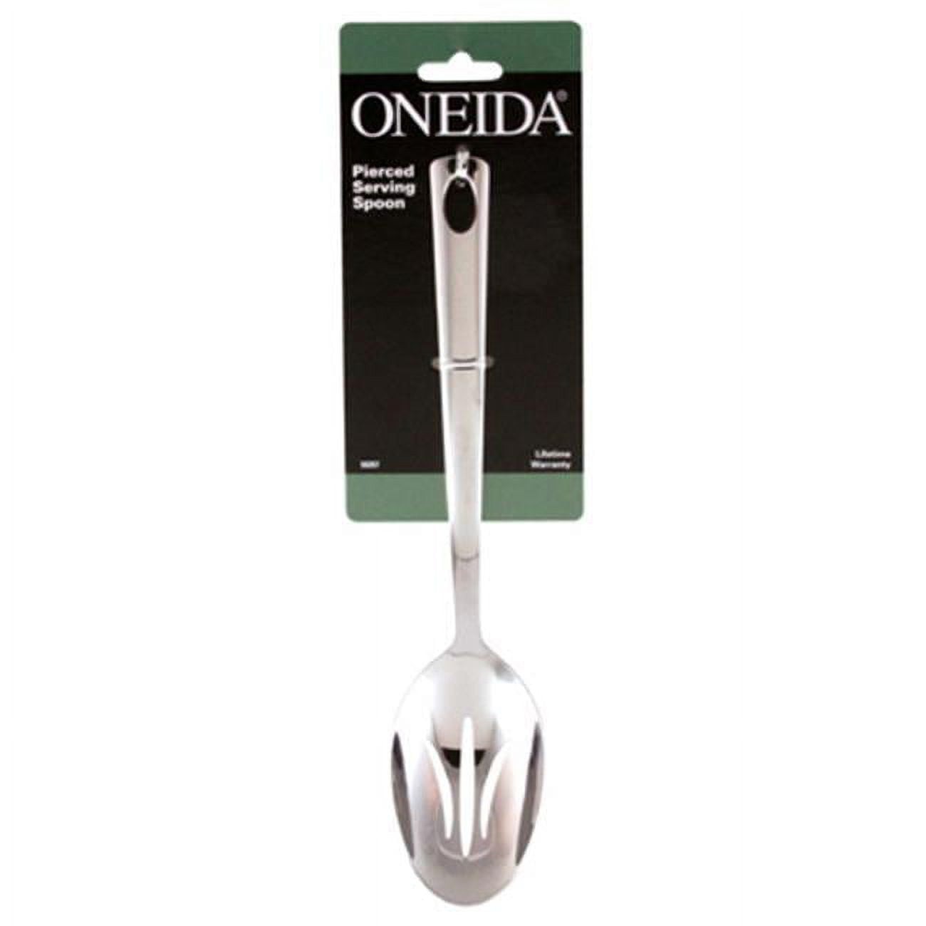 Oneida 50207 Drift 9.5 in. Slotted Serving Spoon With Mirror Polished ...