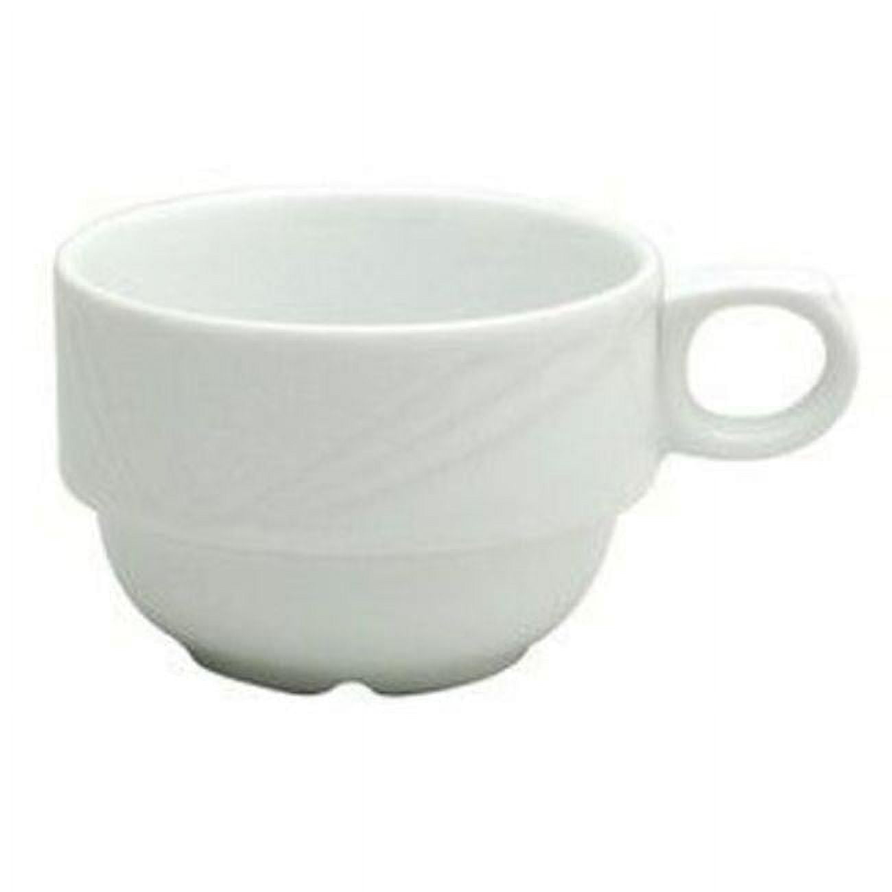 Oneida Arcadia 7.5 oz Mid-Rim Bright White Porcelain Stacking Cup ...