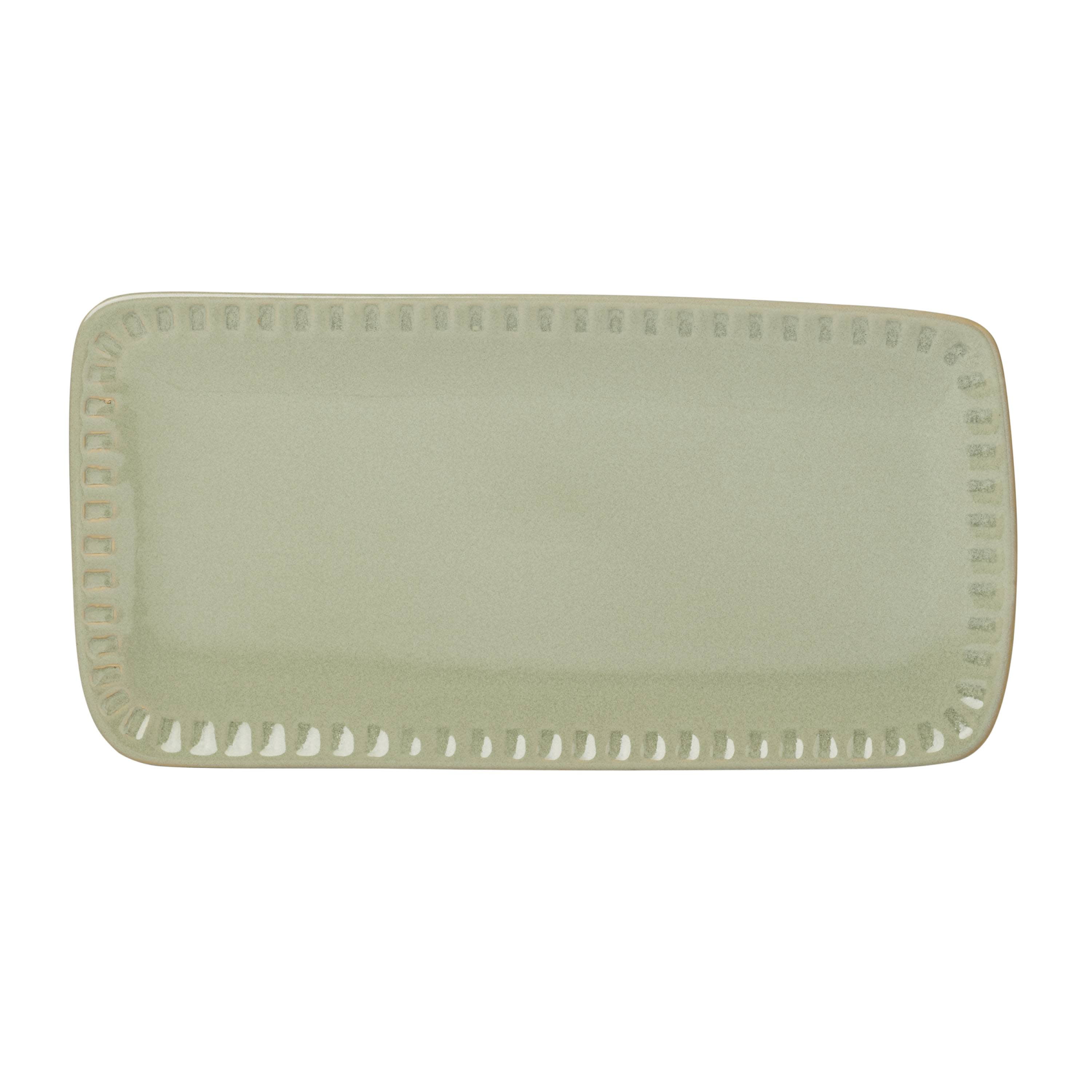 Oneida Artisanal Stripe Green Stoneware Hors d'Oeuvres Serving Tray ...