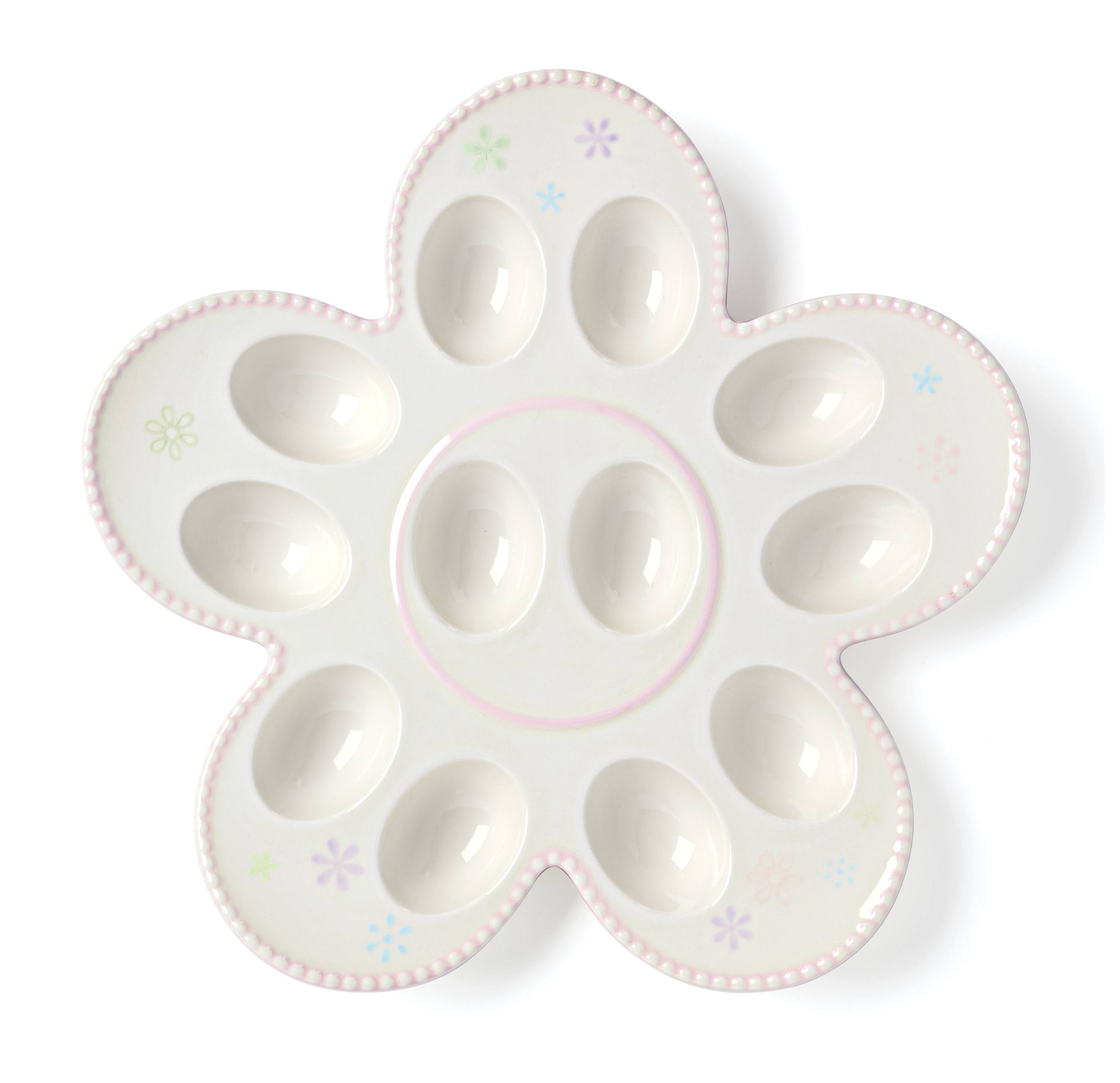 Oneida Bunny Hop Easter White Stoneware 12.4" Egg Serving Platter ...