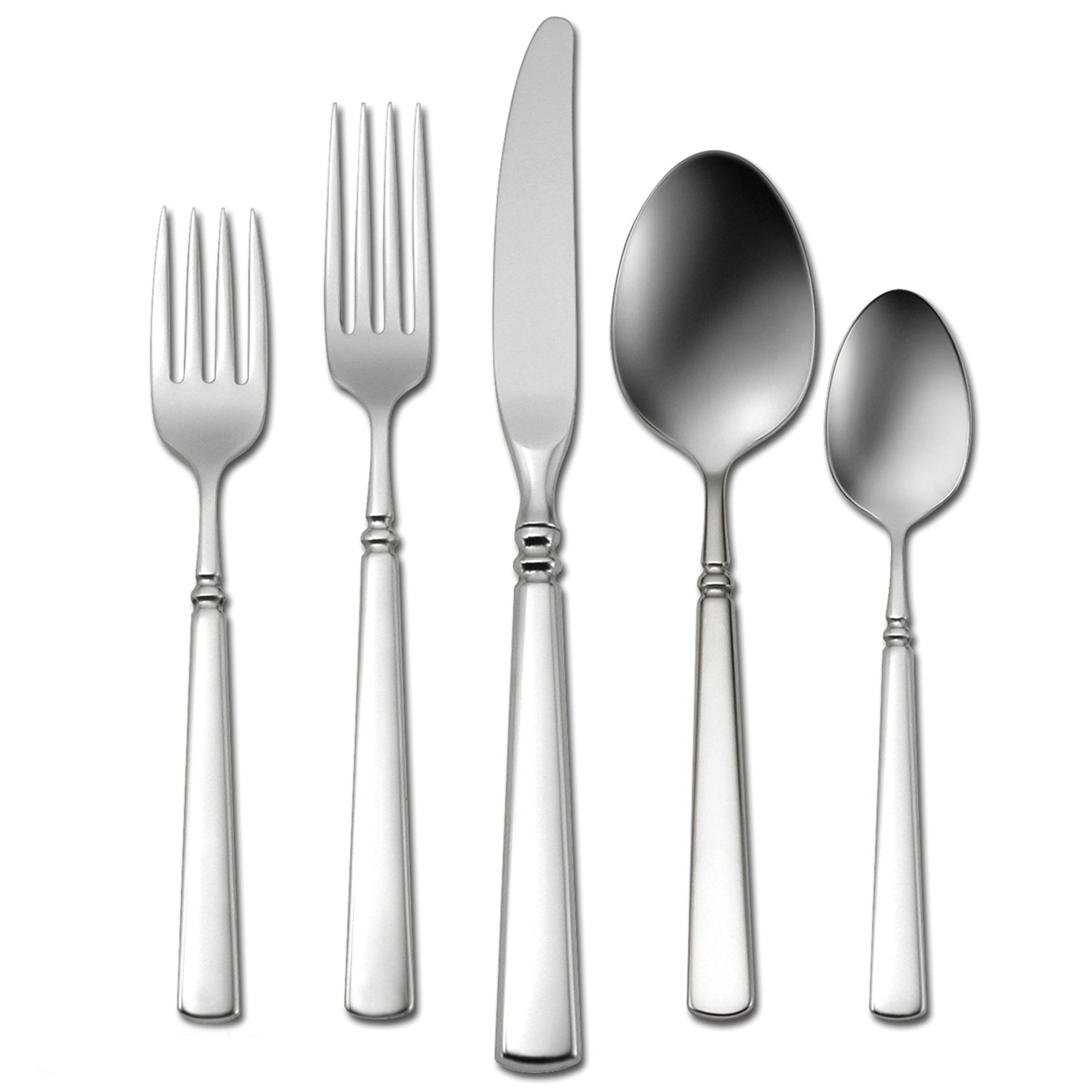 Oneida Easton Silverware - 5 Piece Fine Flatware Place Setting, Shaker ...