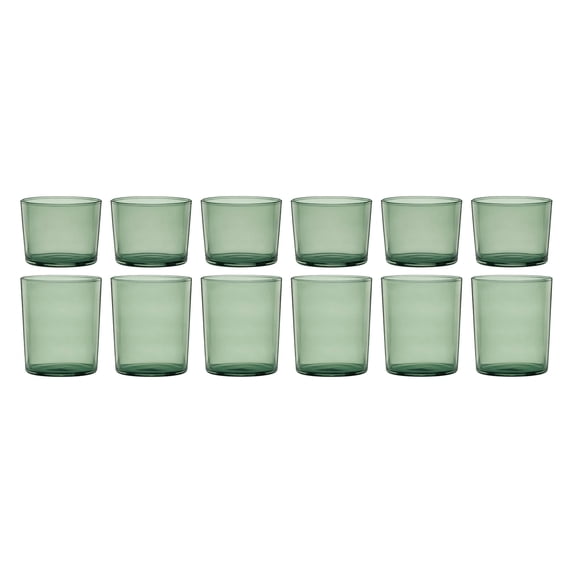 Oneida Entertain 365 12-Piece Green Glass Stackables Drinkware Set ...