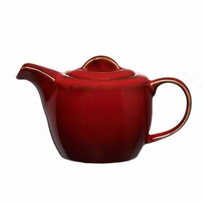 Oneida L6753074860 14 oz Rustic Crimson Porcelain Teapot Red - Walmart.com