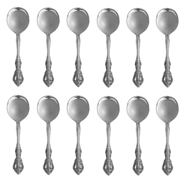 Oneida Michelangelo 18/10 Stainless Steel Round Bowl Soup Spoon (Set of ...