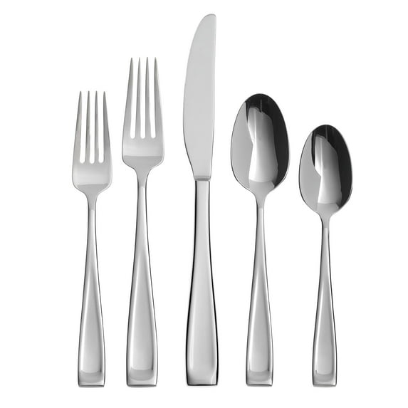 Oneida Moda 65-Piece Silverware Set, Service for 12, Stainless Steel ...