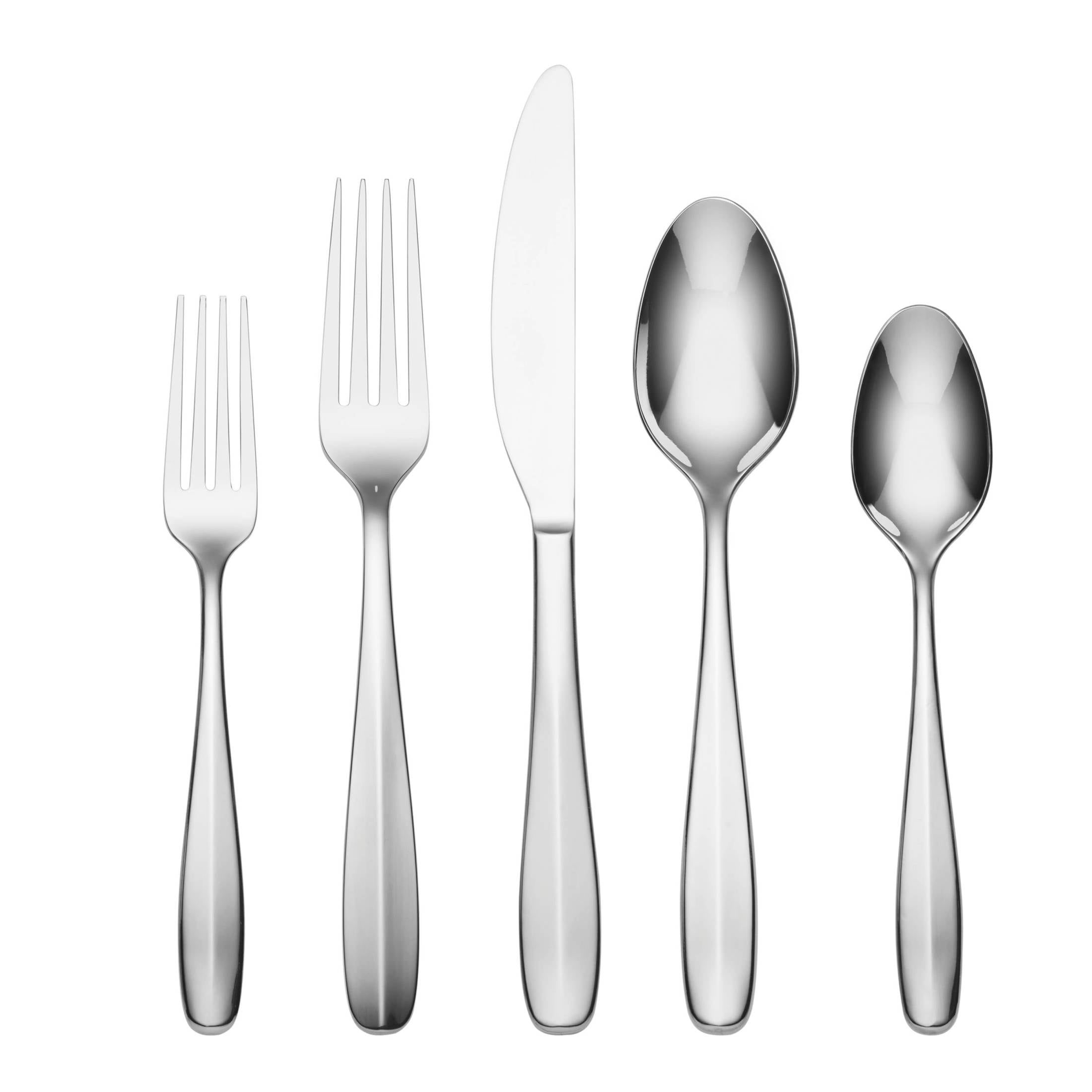 Oneida Oakwood 20-Piece Mirror 18/0 Stainless Steel Flatware Set ...