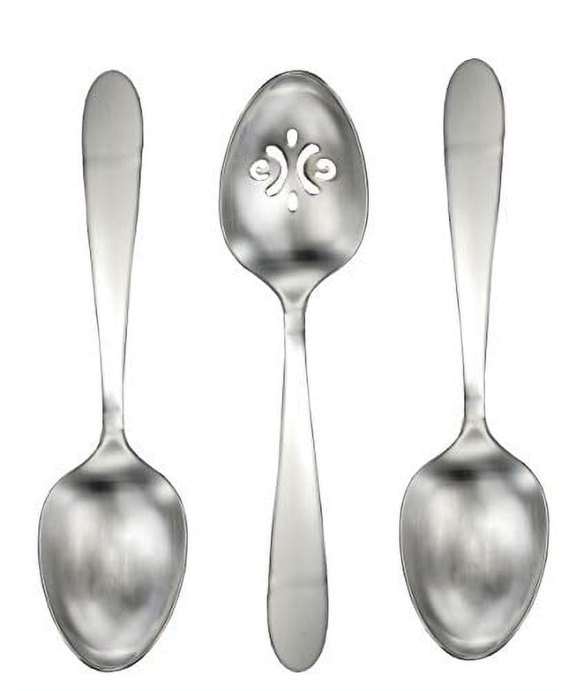 Oneida Vale Set of 3 Serving Spoons, Silver - Walmart.com