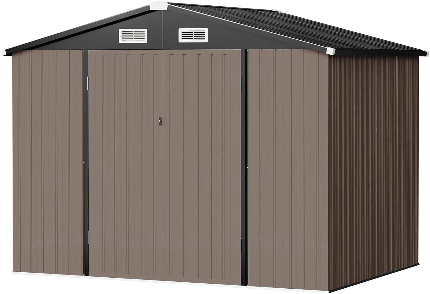 Sunmthink Outdoor Storage Shed, 6.3x4.2 FT, Metal Storage Shed with ...