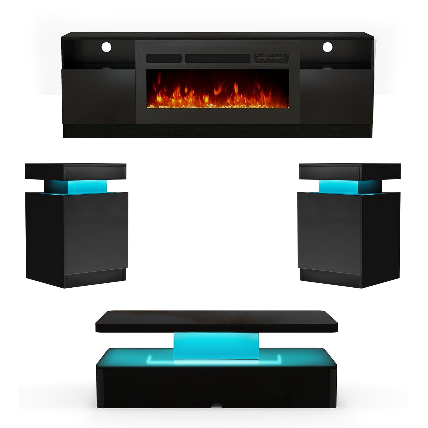 Oneinmil 4-Piece Table Set Includes Modern Coffee Table, Spacious 36 ...