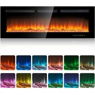 "YUKOOL 60"" Electric Fireplace, Wall Mounted & Recessed, Touch Screen ...