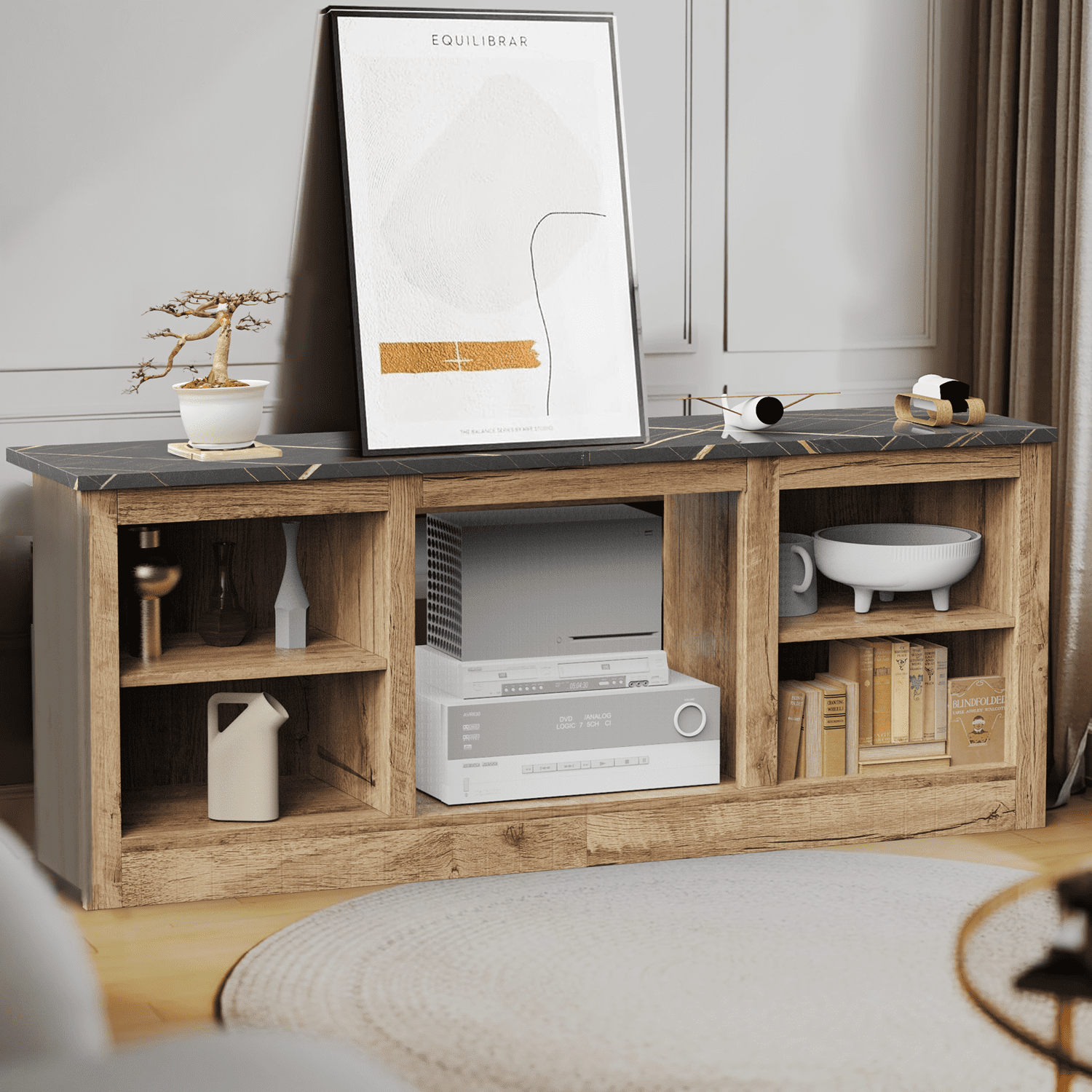 Oneinmil 58" TV Stand, for TVs up to 65'', Entertainment Center for ...