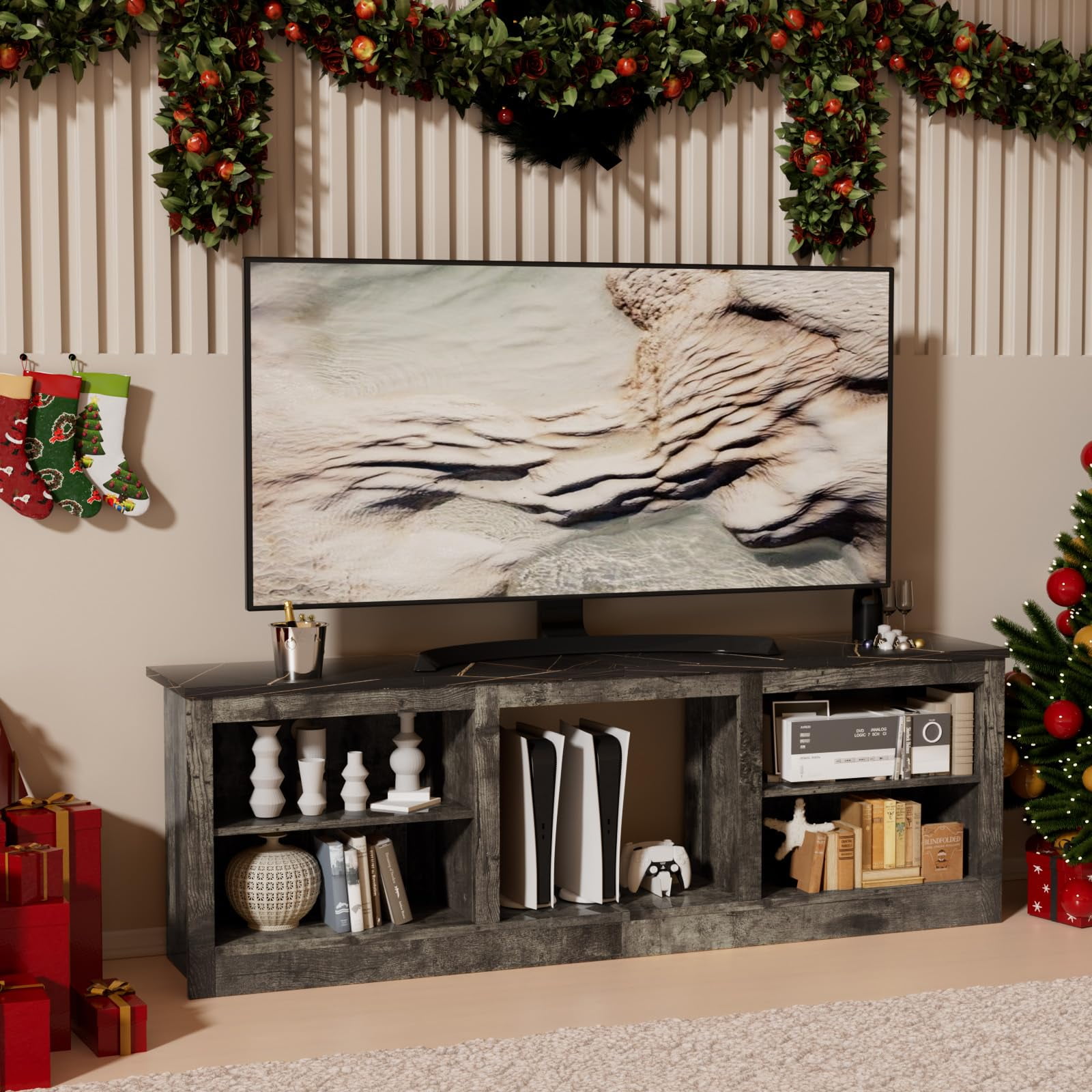 Oneinmil 70" TV Stand, for TVs up to 80'', Entertainment Center for ...