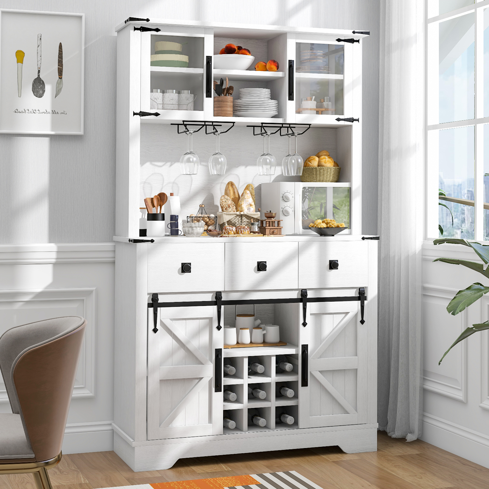 American Furniture Classics One Door Storage Kitchen Pantry Cabinet ...
