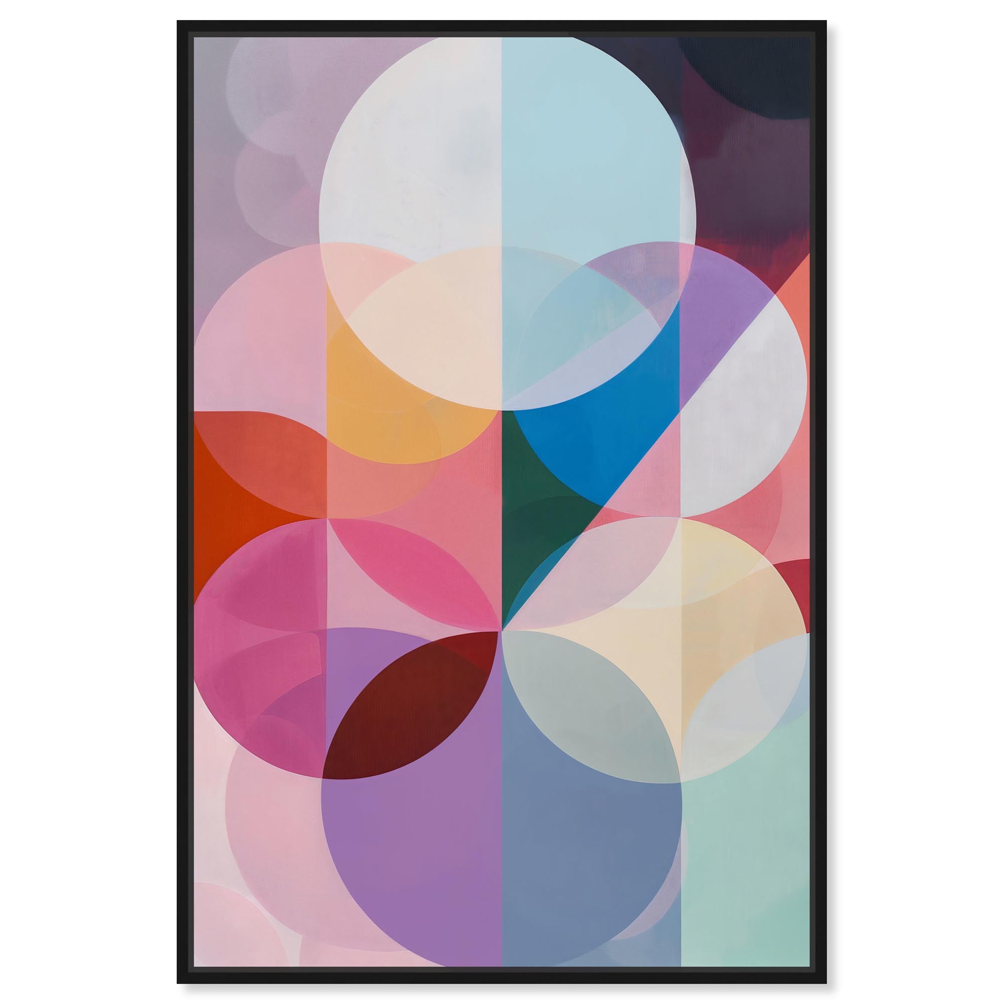Oneiric Circles III Canvas Colorful Abstracts by Art Remedy, Black ...