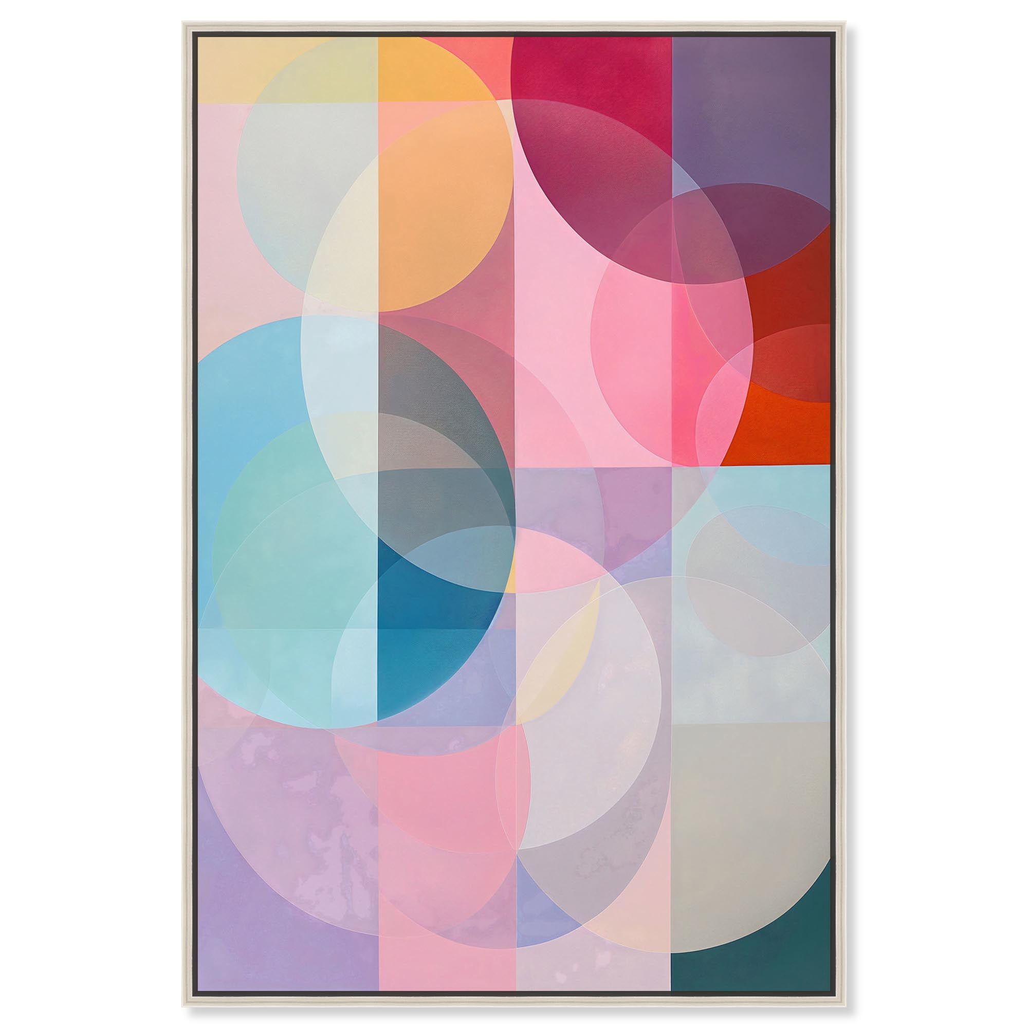 Oneiric Circles IV Canvas Colorful Abstracts by Art Remedy, Silver ...