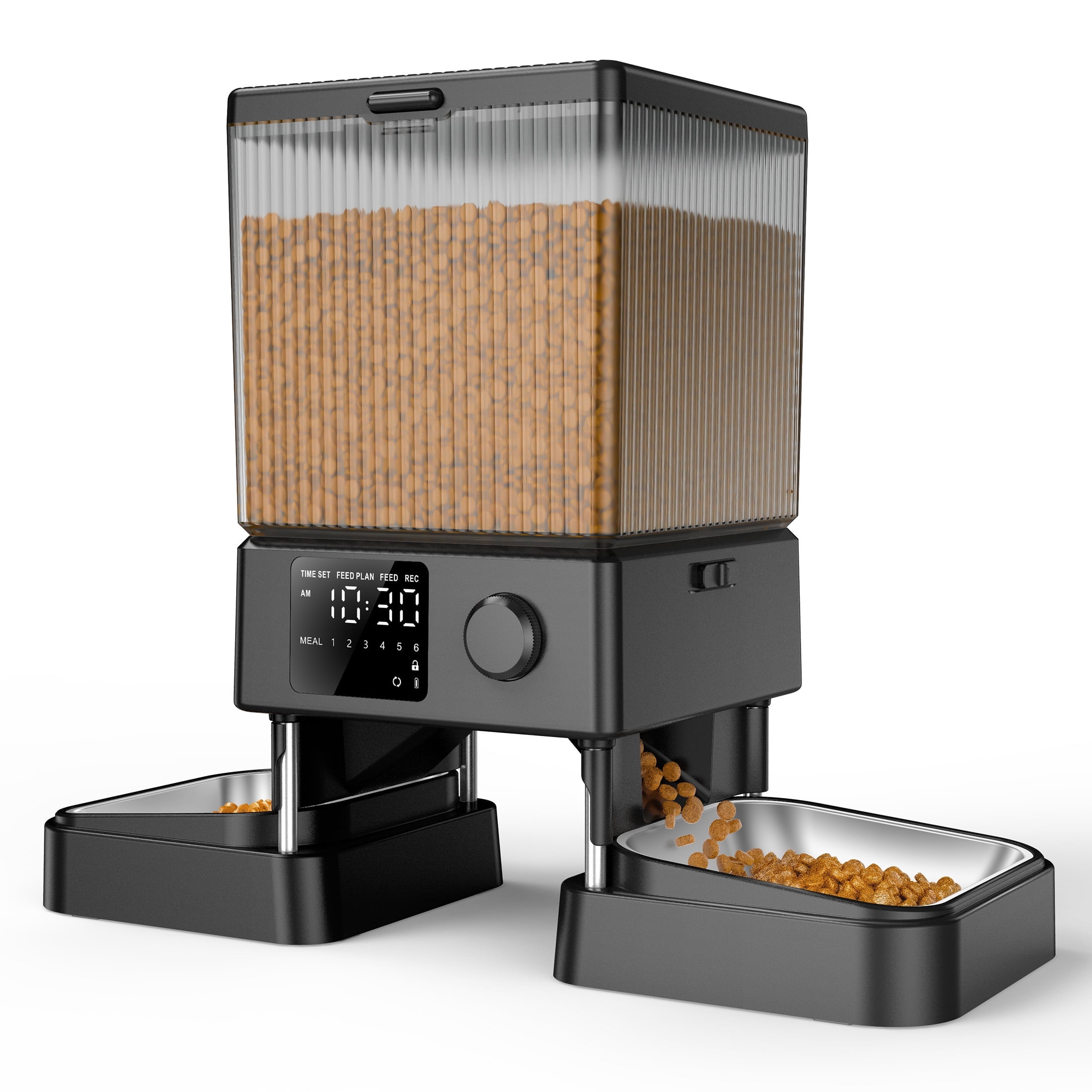 Oneisall Automatic Cat Food Dispenser, 5L/20 Cups, Timed Feeder for 2 ...