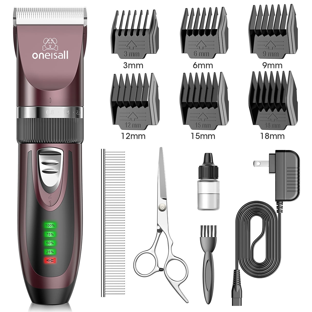 Free Shipping! Oneisall Dog Grooming Kit Low Noise 50db, 2-Speed ...